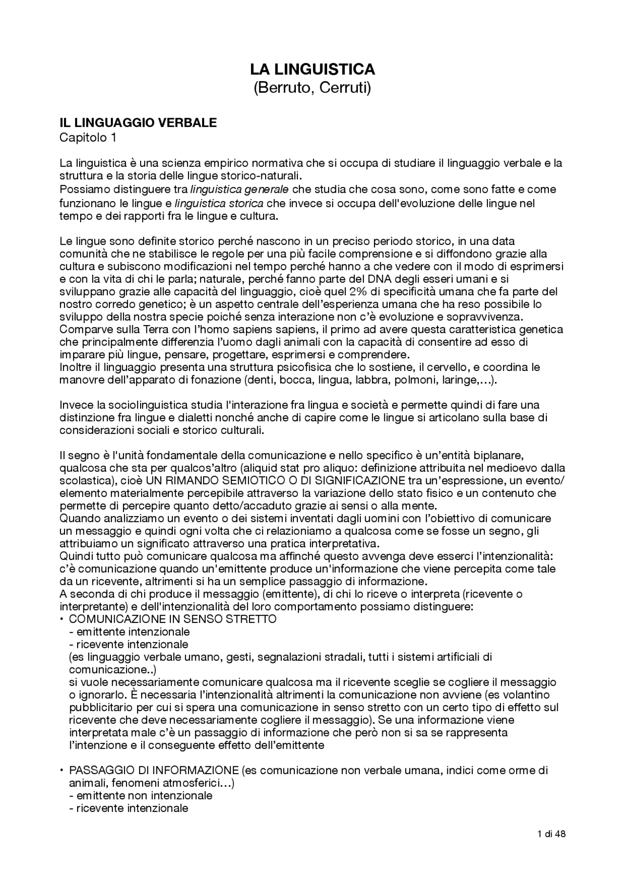 La Linguistica Berruto Docsity