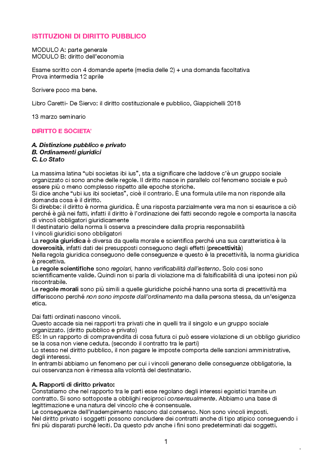 Appunti Diritto Pubblico Docsity