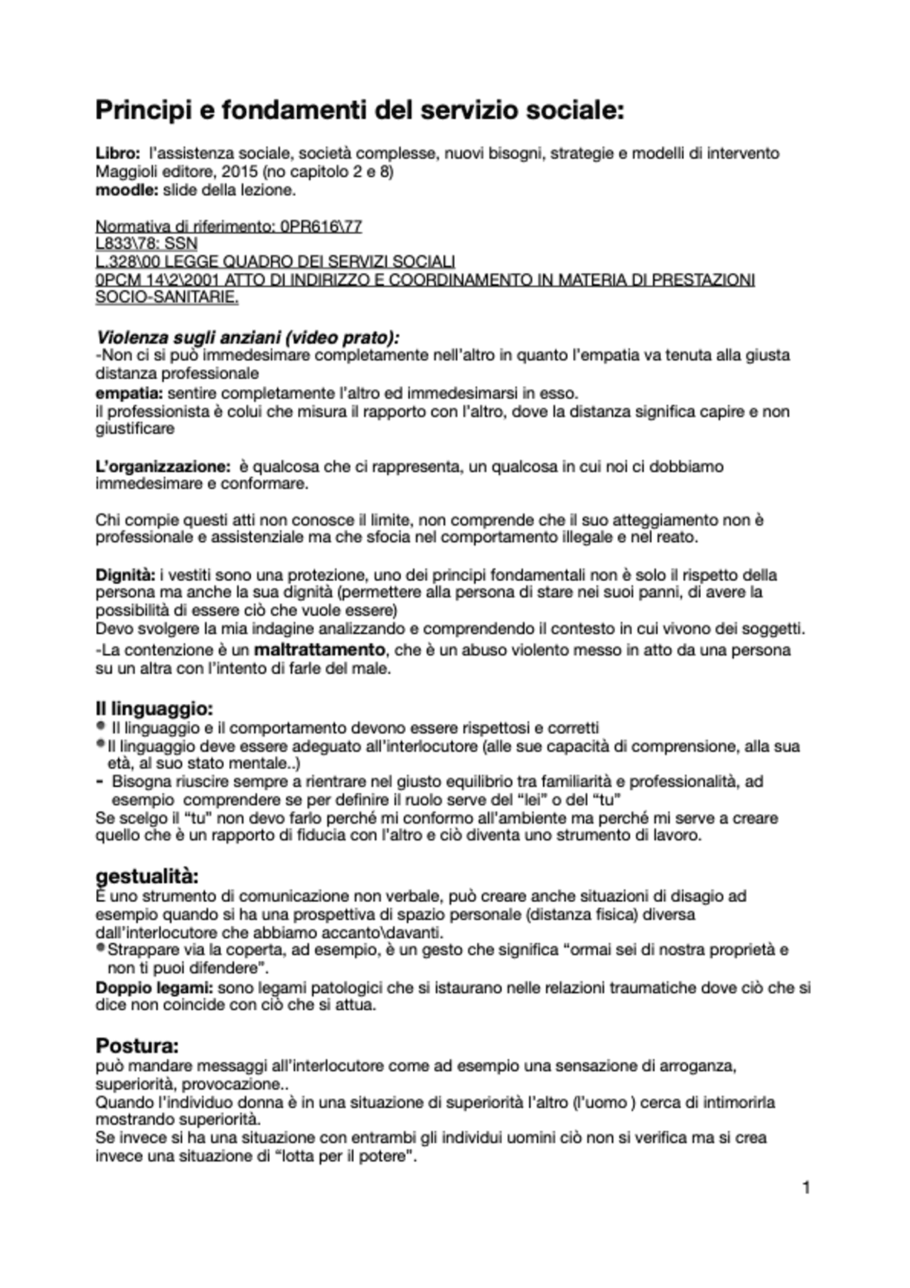 Principi E Fondamenti Del Servizio Sociale Docsity