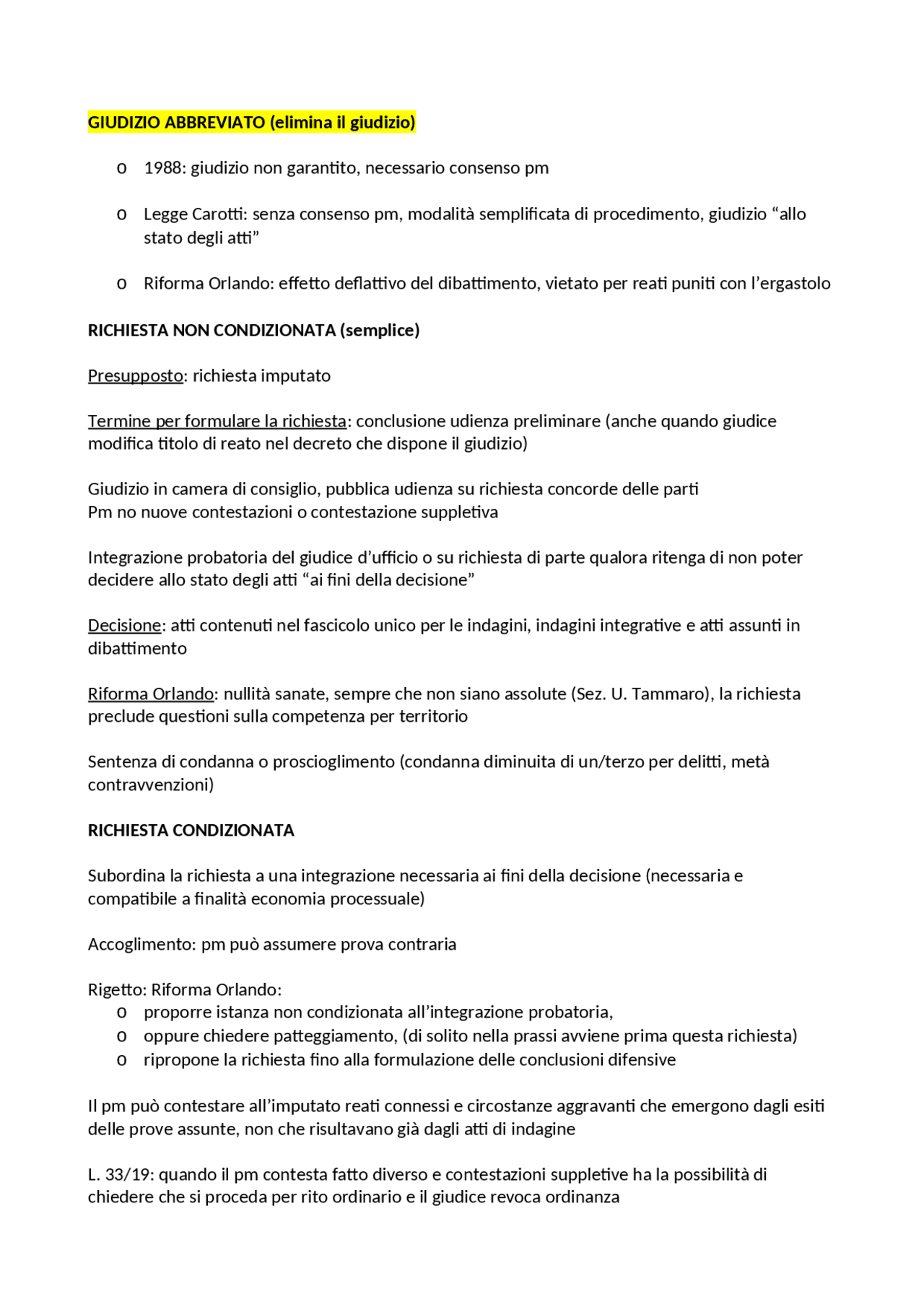 Riassunto Procedimenti Speciali Procedura Penale Tonini Docsity