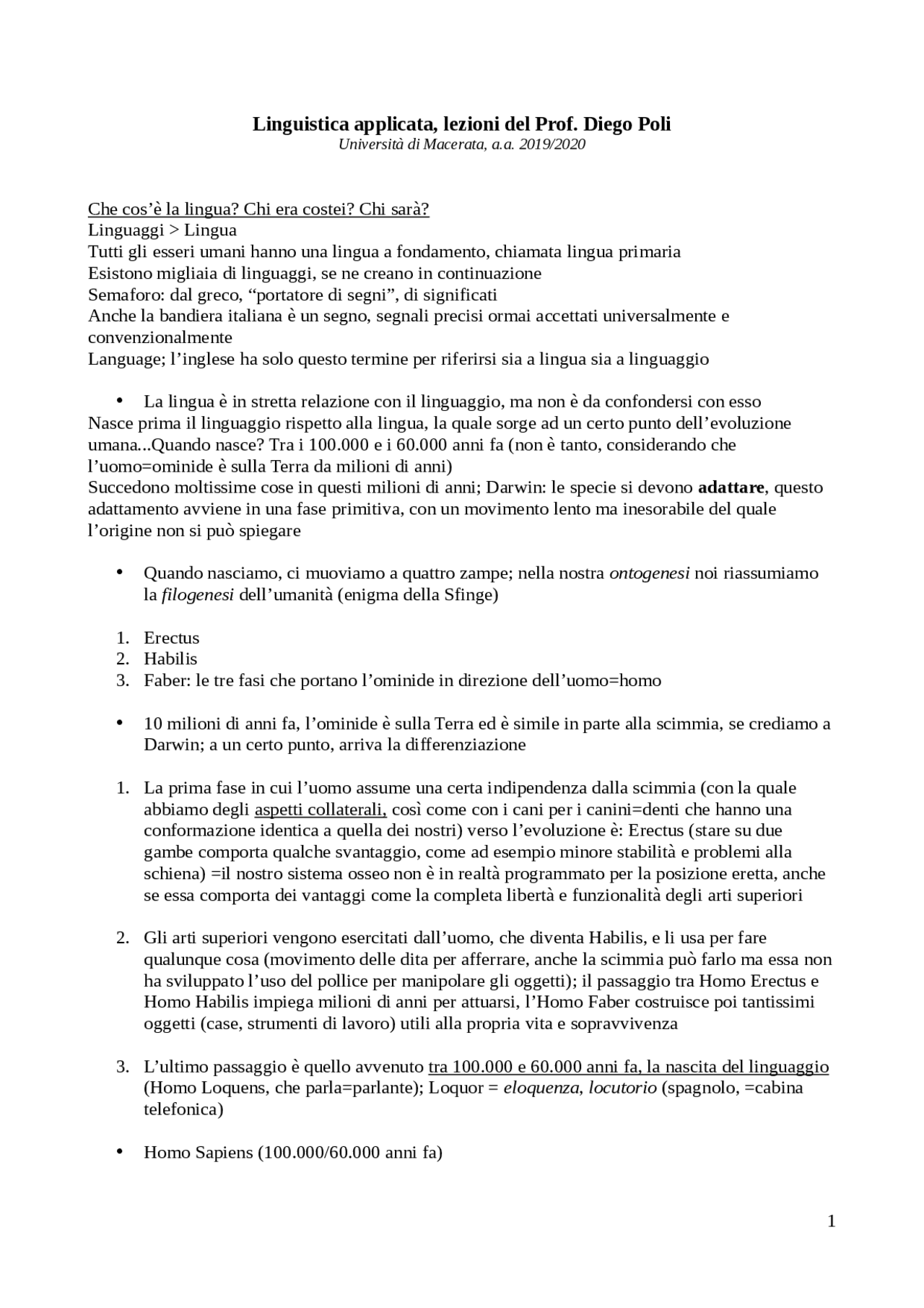 Appunti Di Linguistica Applicata Docsity