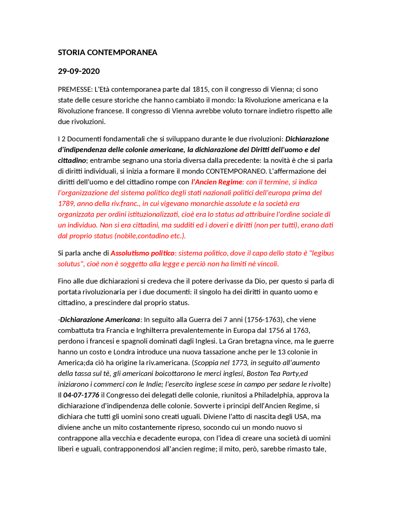 Appunti Storia Contemporanea Giulia Simone Unipd Docsity