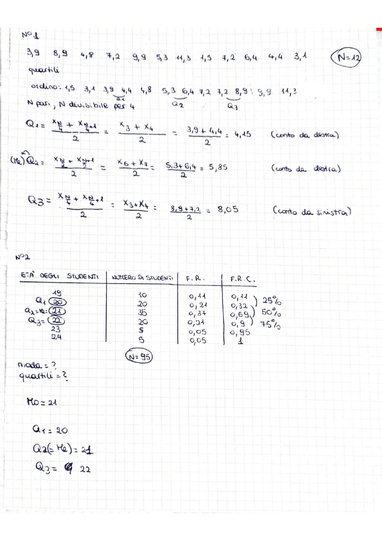 Statistica Base Esercizi Docsity