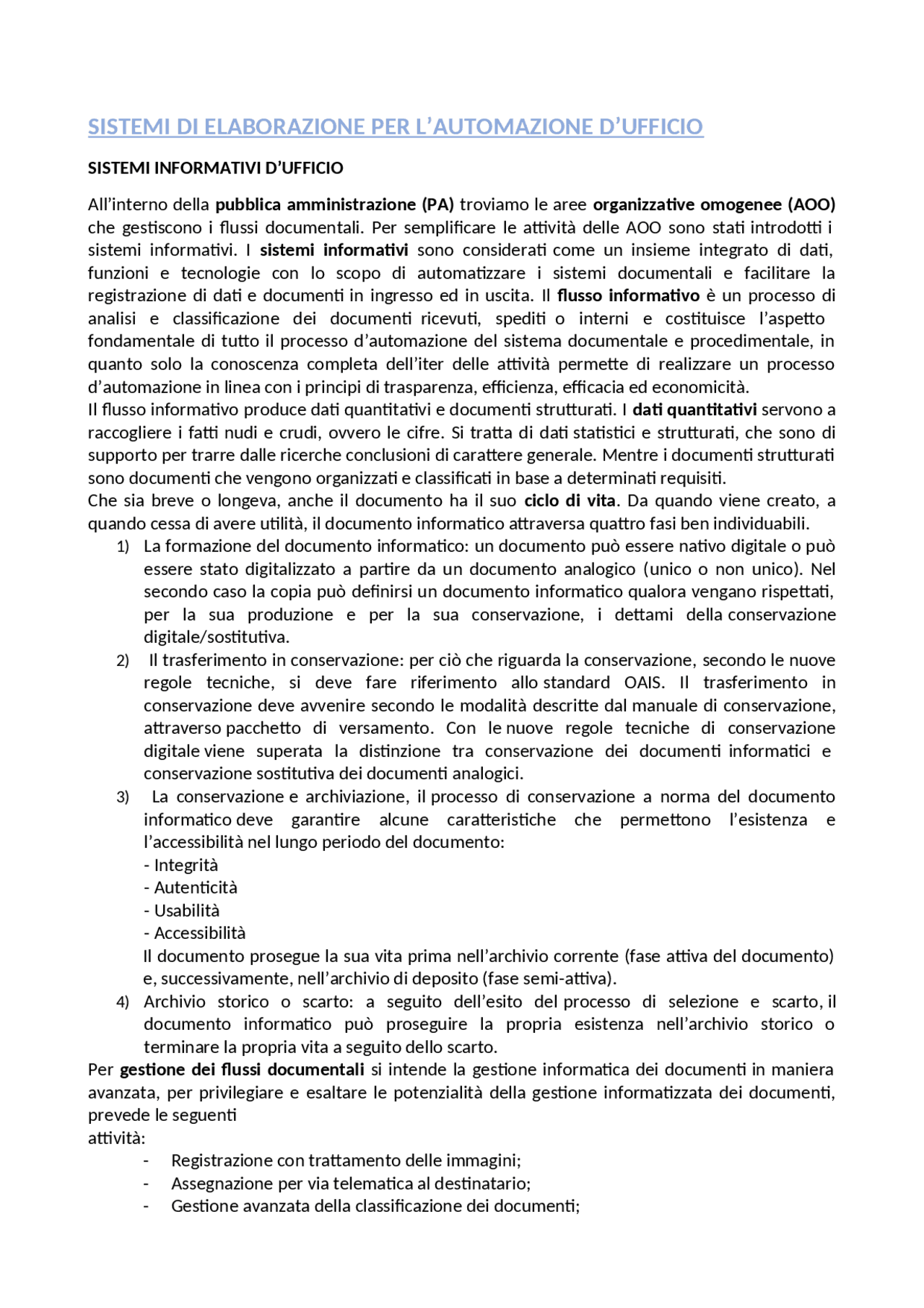 Sistemi Dautomazione Dufficio Docsity