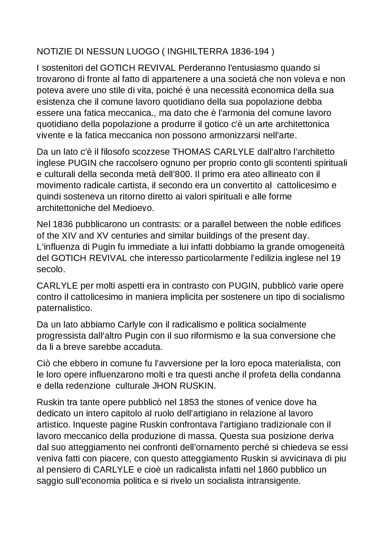 Notizie Di Nessun Luogo Docsity
