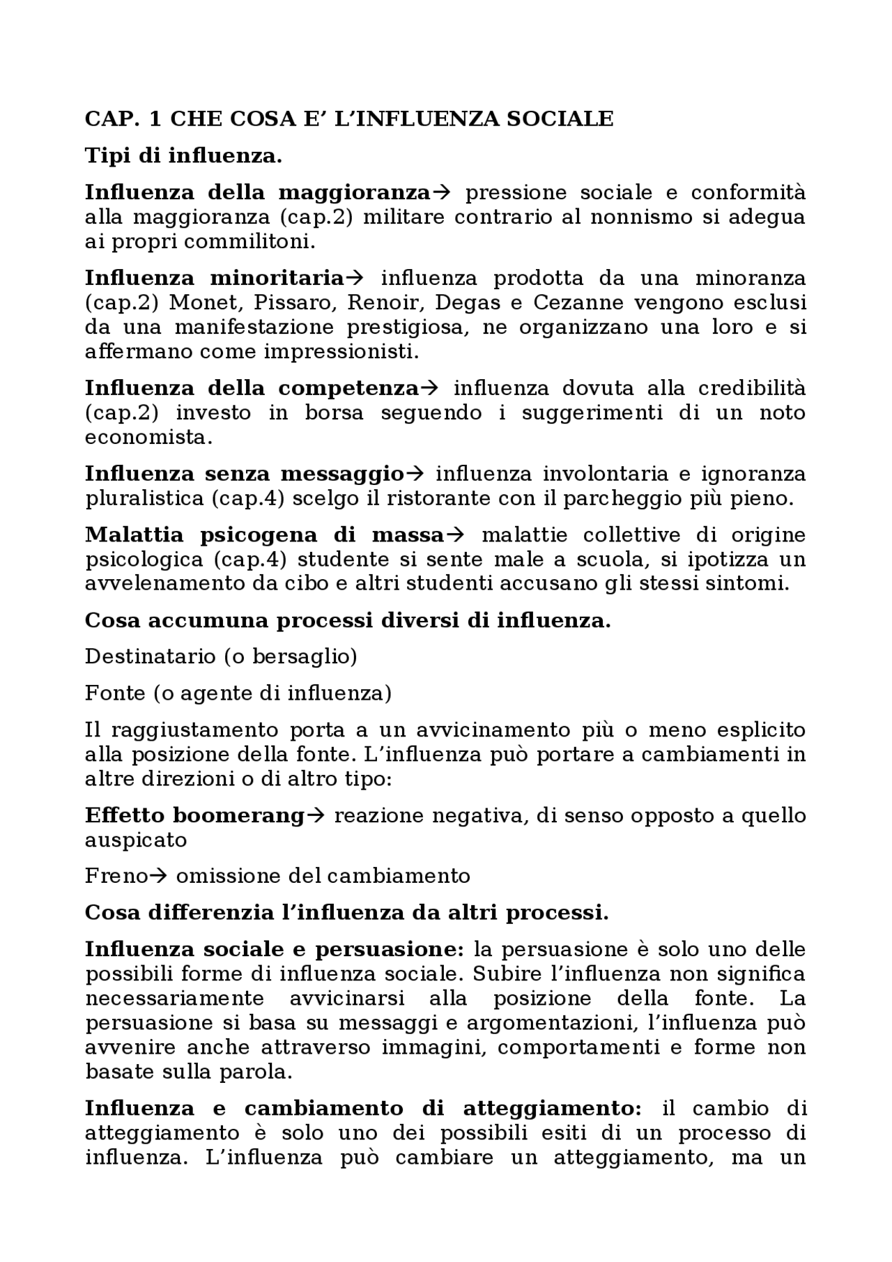 Influenza Sociale Di Faina Pacilli E Pagliaro Docsity