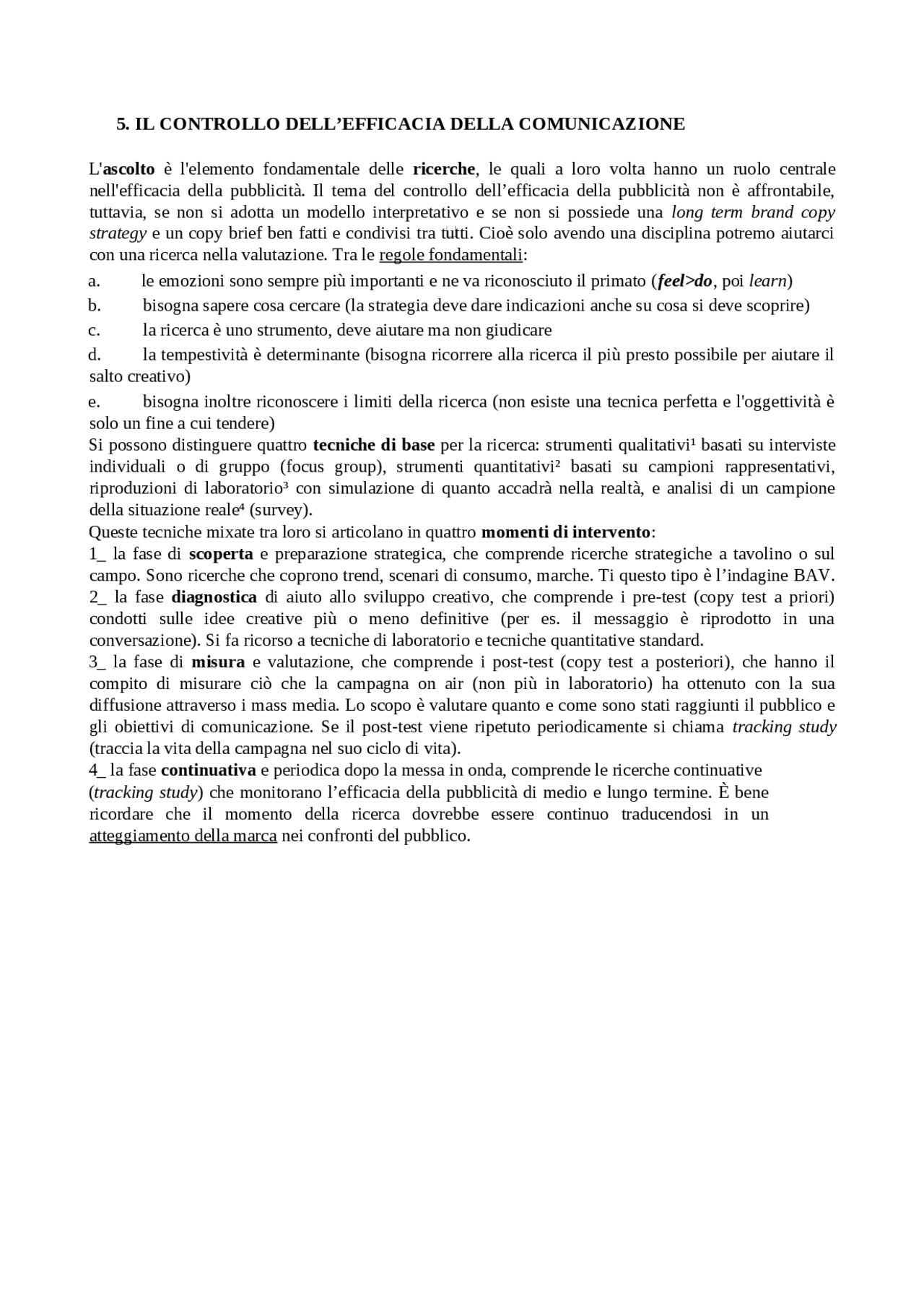 Riassunto Strategia In Pubblicità Cap5 Docsity