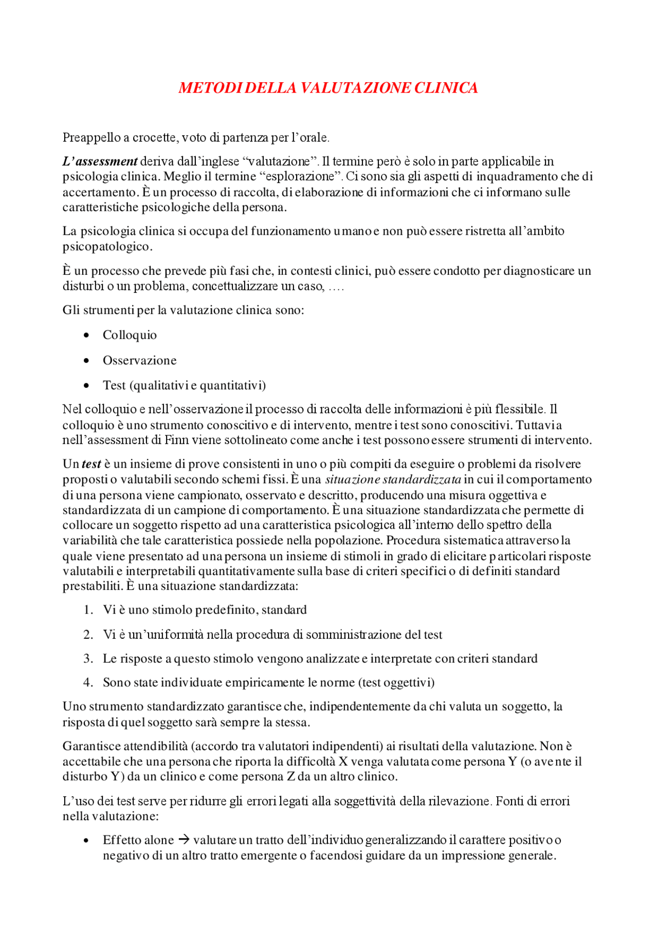 Riassunto I Test Di Personalità Docsity