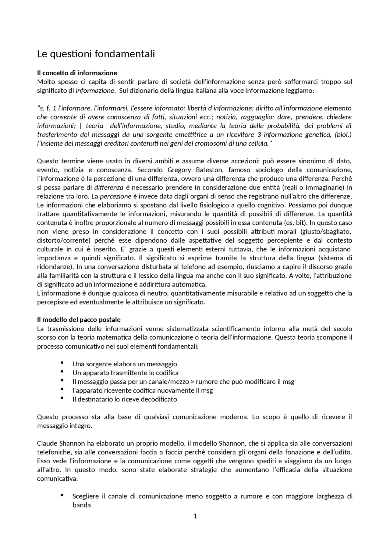 Riassunto L Paccagnella Sociologia Della Comunicazione Nellera