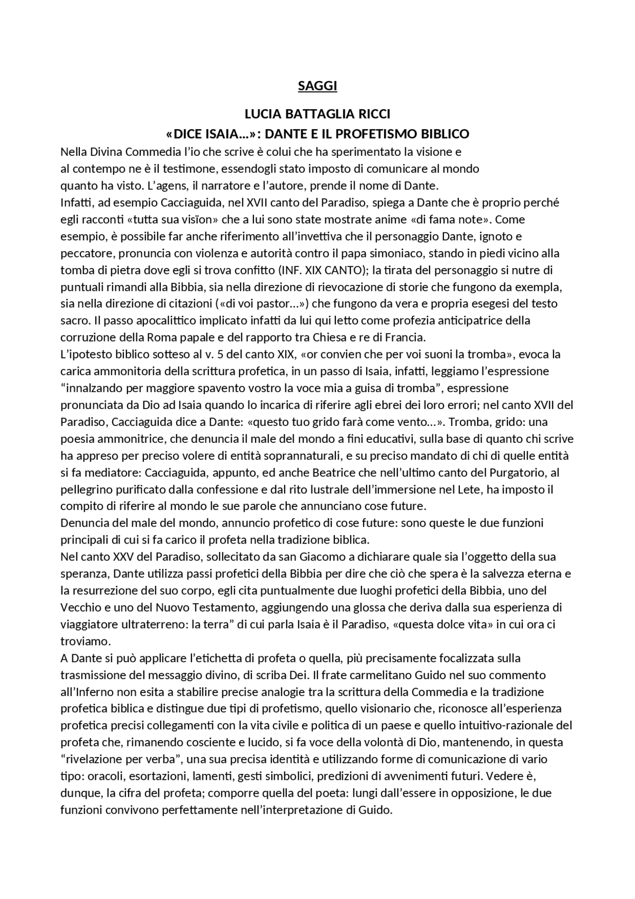 Saggi La Bibbia Di Dante A Cura Di Giuseppe Ledda Docsity
