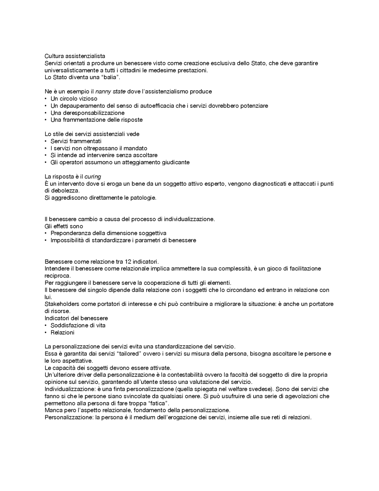 Appunti Sui Nuovi Modelli Di Welfare State Docsity