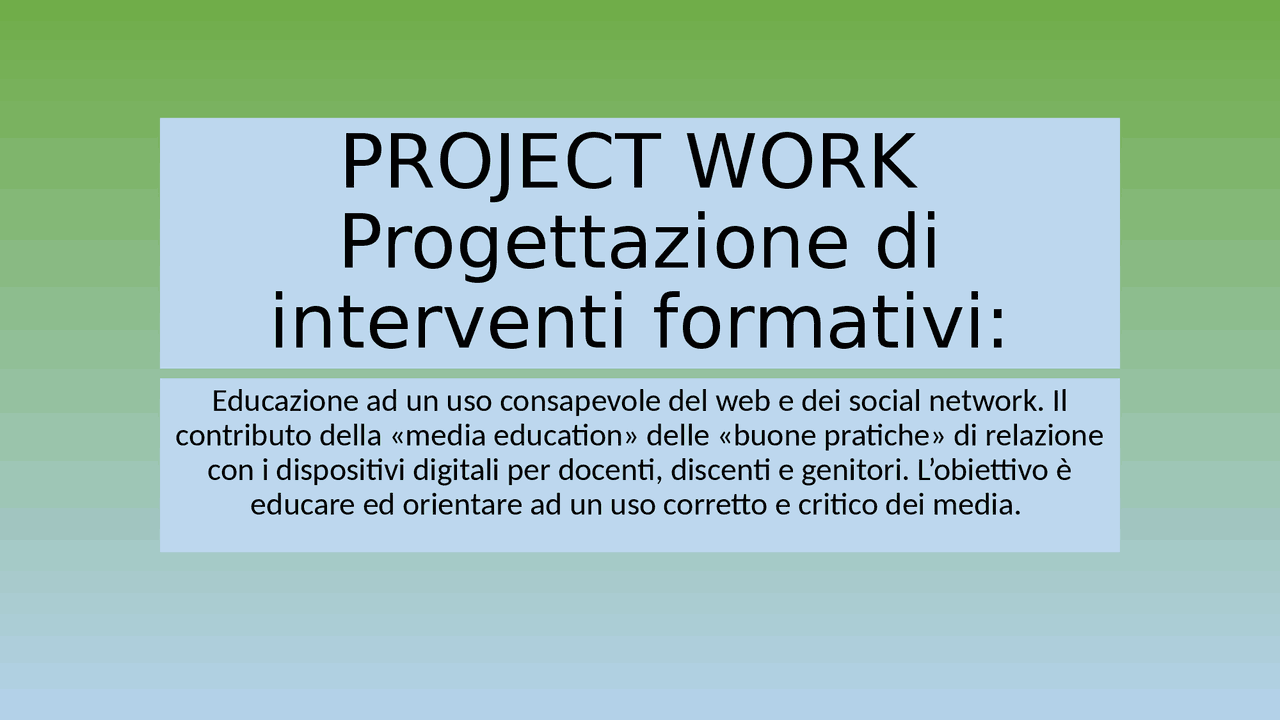 Unipegaso Project Work Progettazione Di Interventi Formativi Docsity
