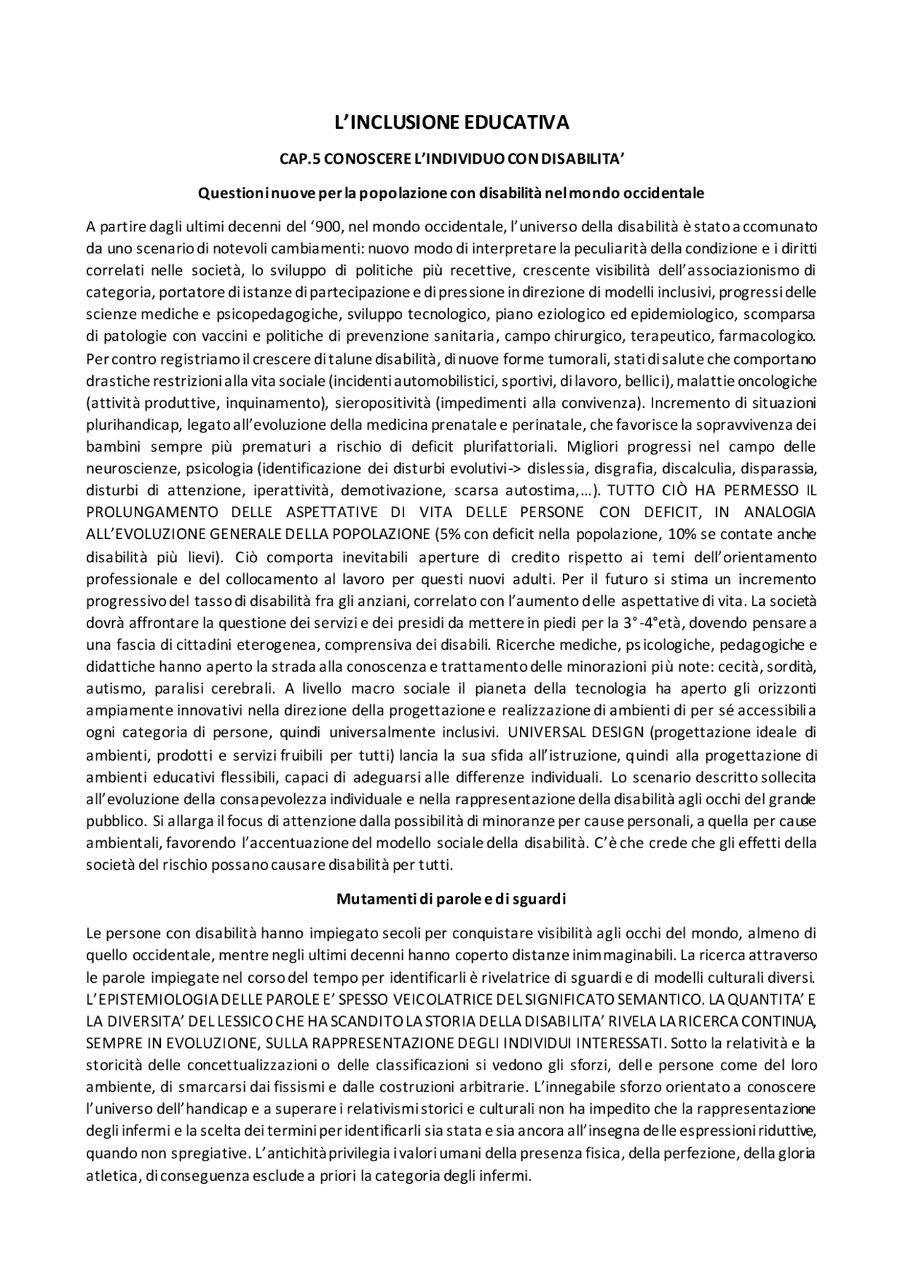 Dispensa Linclusione Educativa Docsity