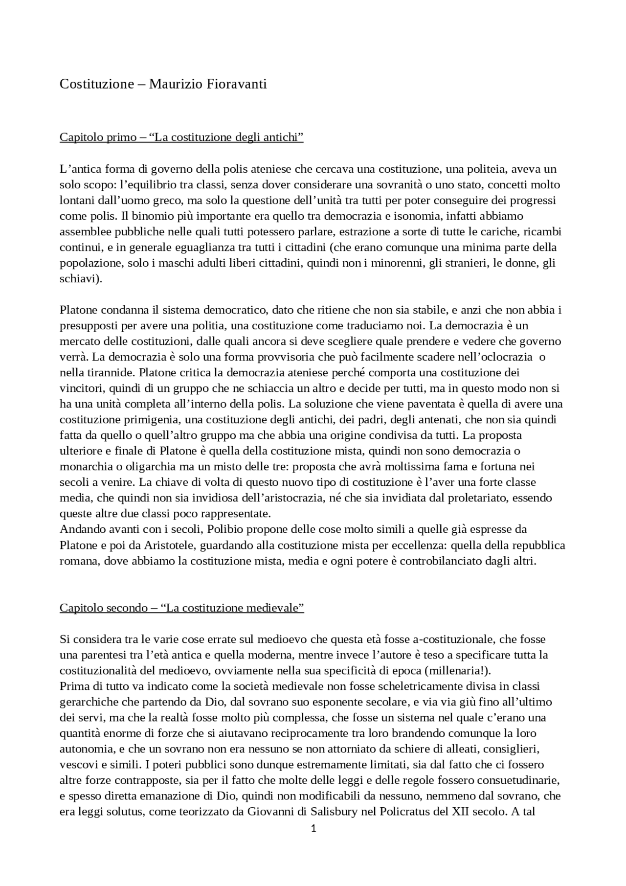 Costituzione Maurizio Fioravanti Docsity