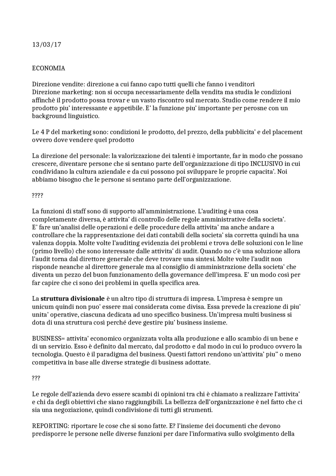 Economia Delle Imprese Docsity