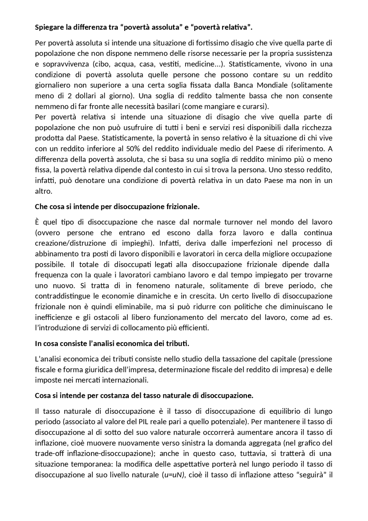 Economia Dello Sviluppo E Campus Domande Aperte Prima Lezione Docsity