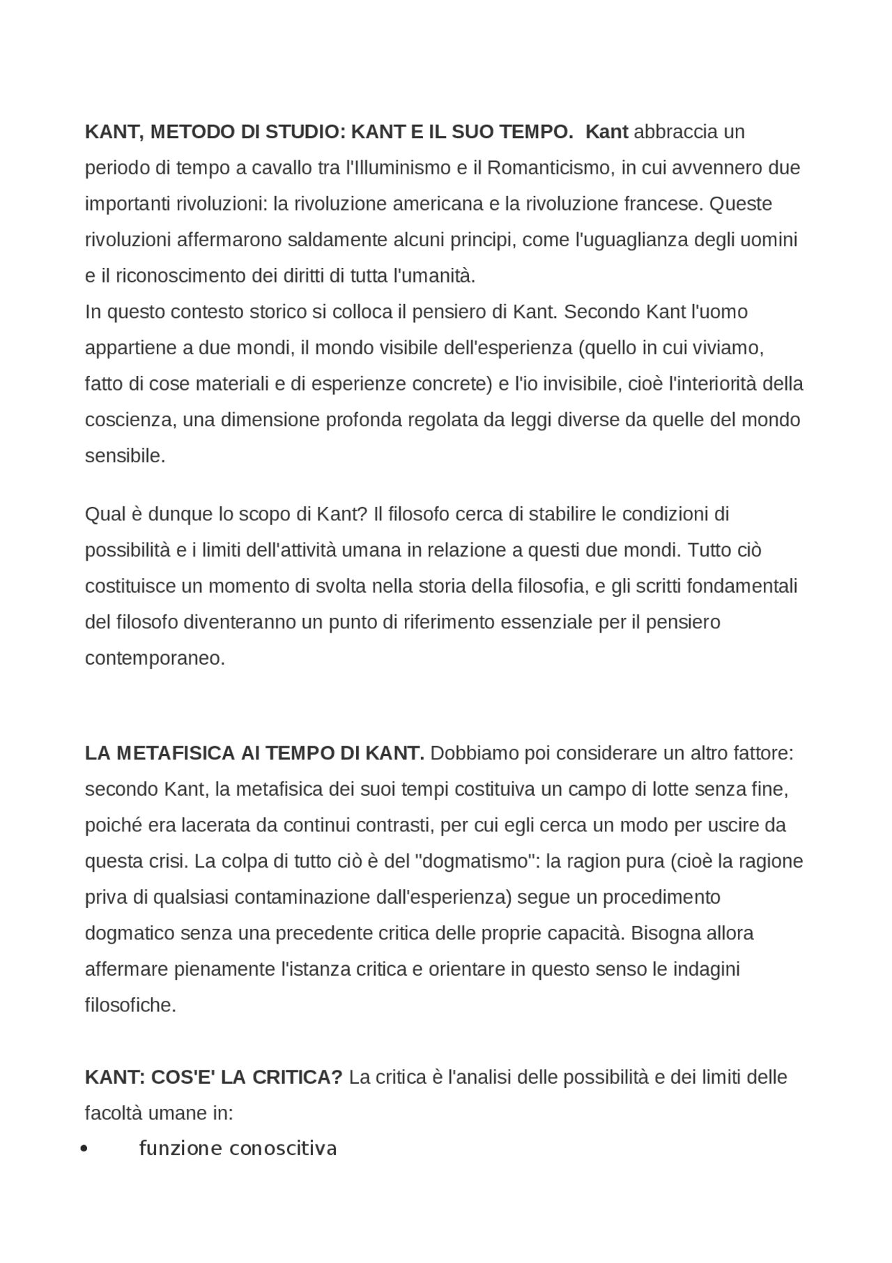 Appunti Immanuel Kant Docsity