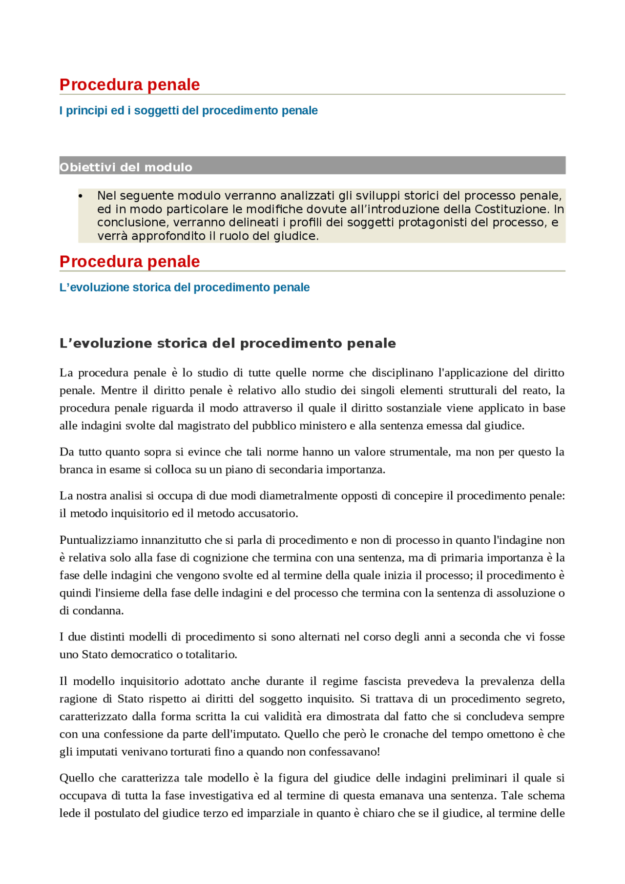 Procedura Penale Riassunto Chiaro E Completo Docsity