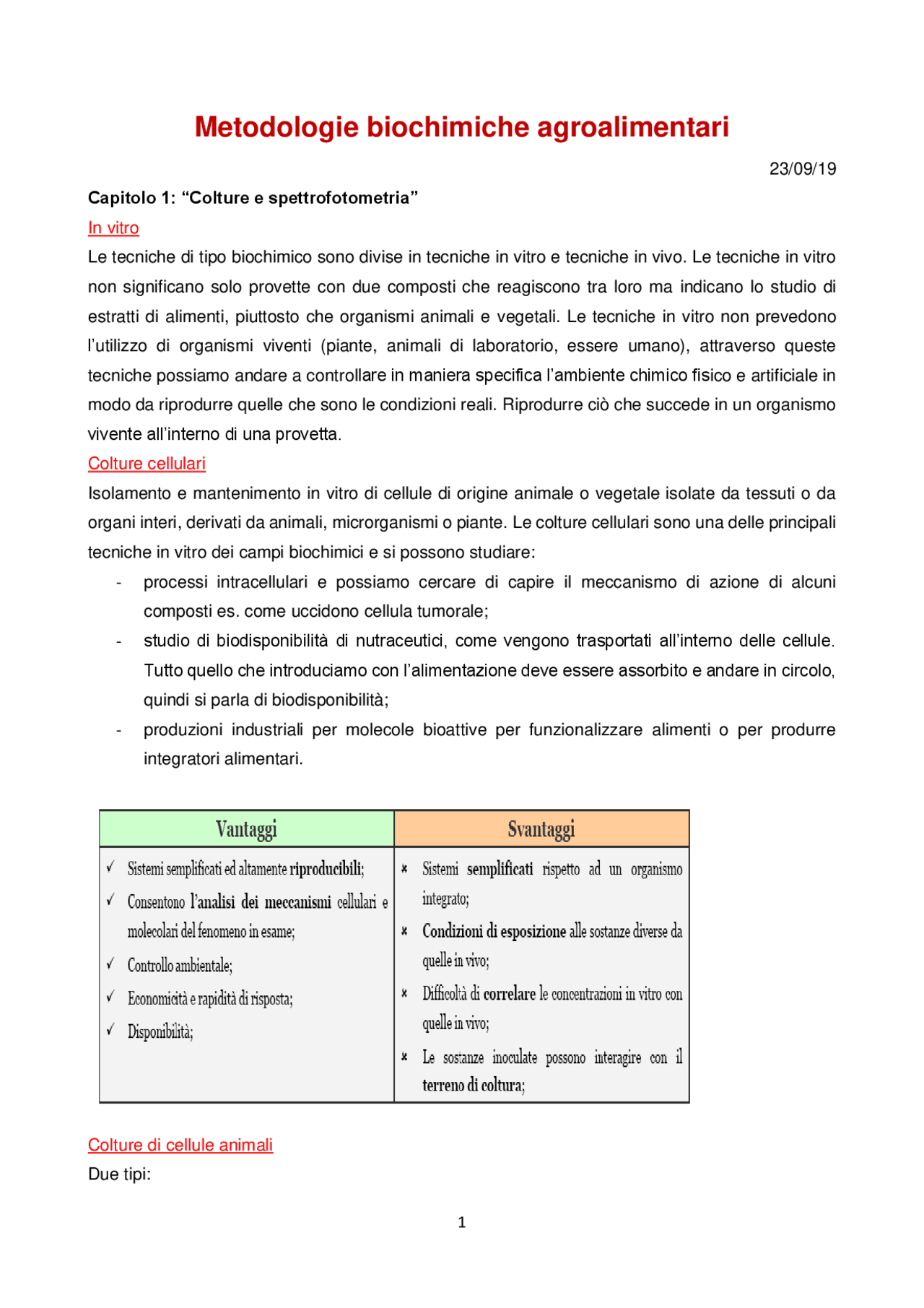 Metodologie Biochimiche Agroalimentari Docsity