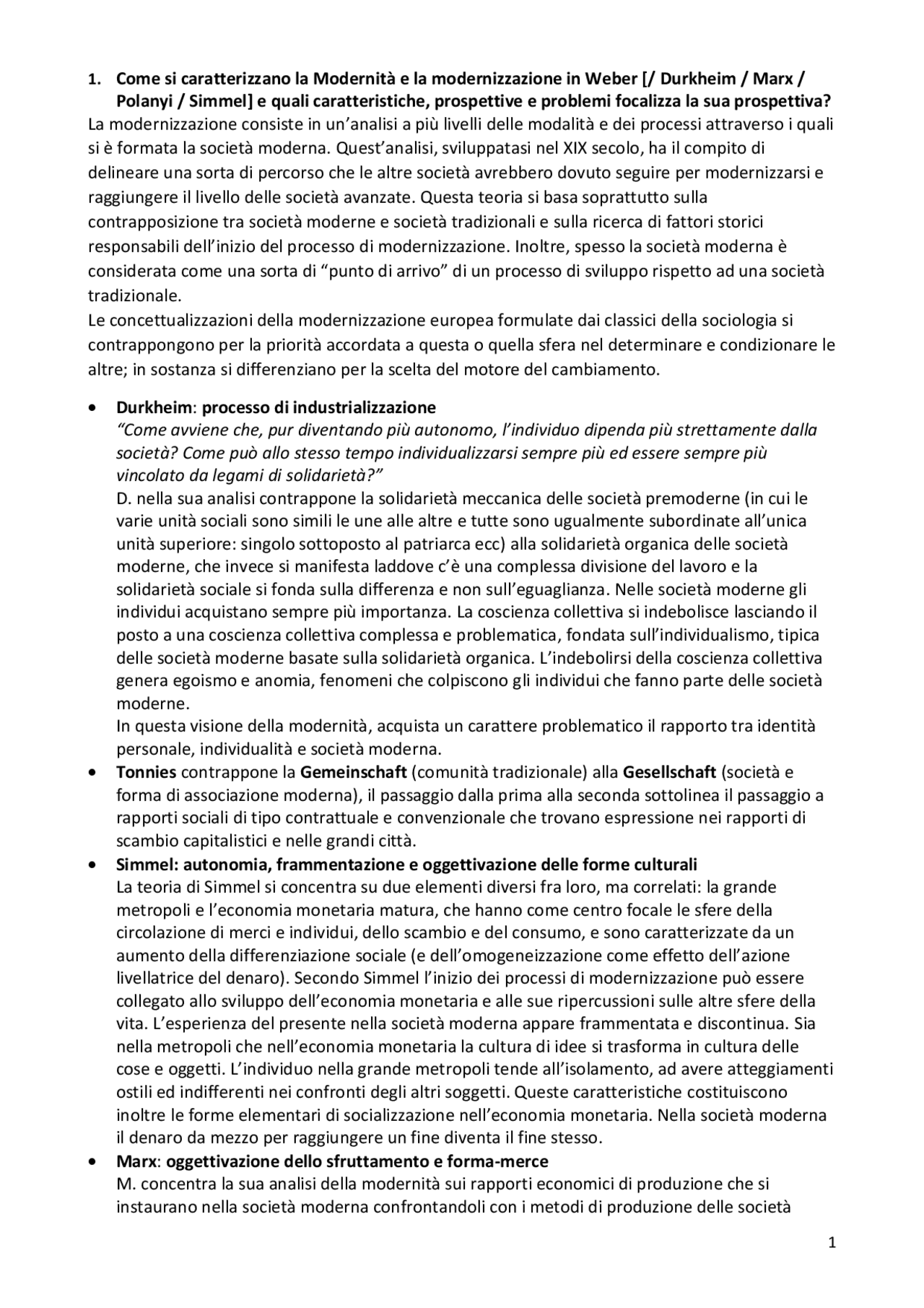 Sociologia Dello Sviluppo Domandeandrisposte 202021 Docsity