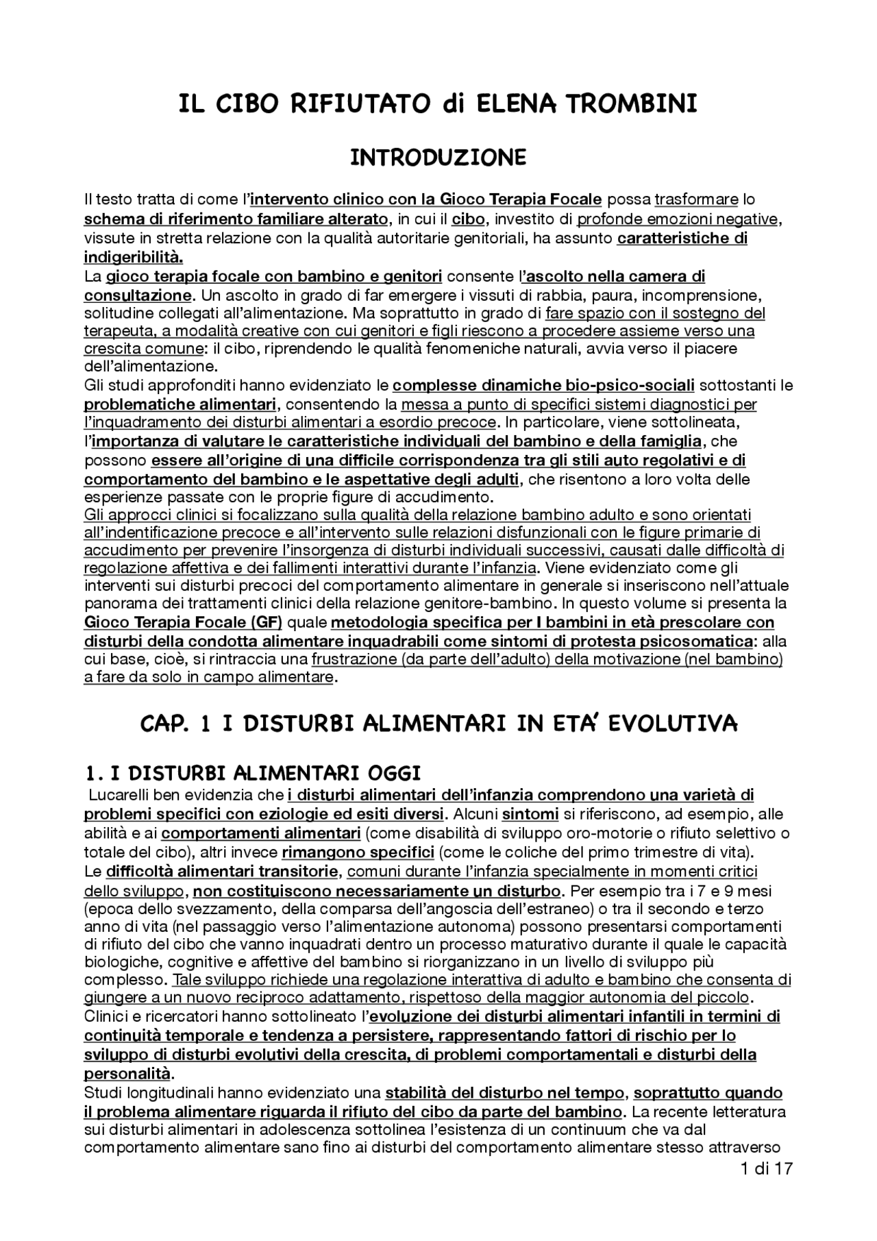 Il Cibo Rifiutato Riassunto Docsity