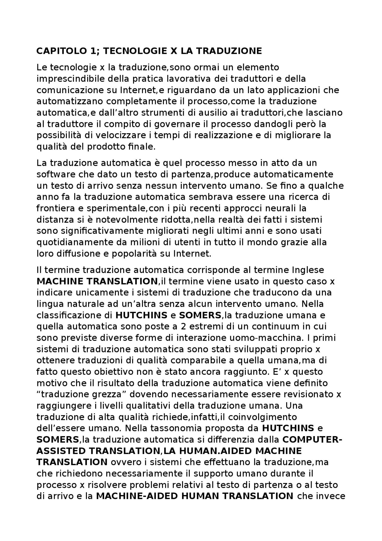 Riassunti Manuale Dalla Zairja Alla Traduzione Automaticaa Docsity