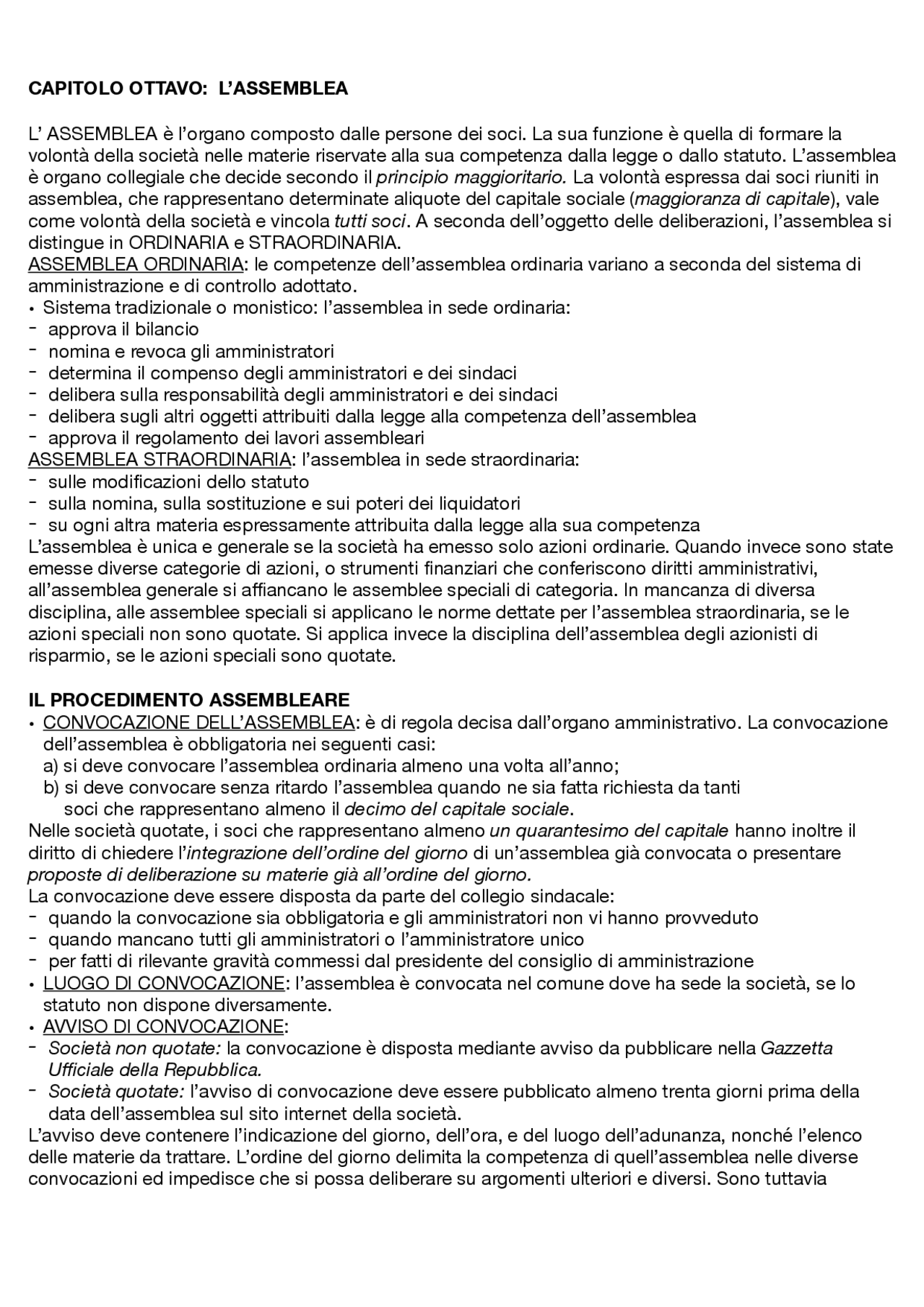 Assemblea Riassunti Campobasso Docsity