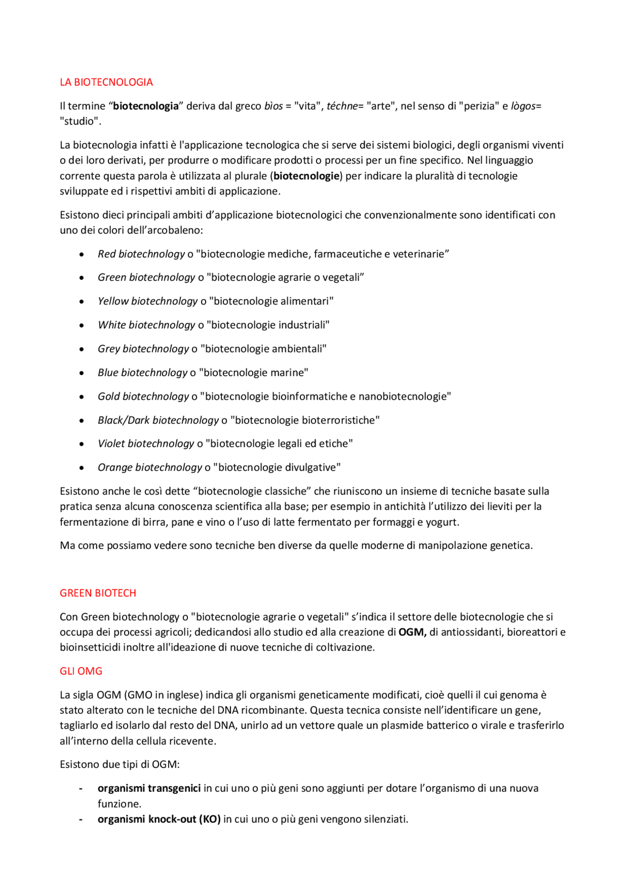 Le Biotecnologie Presentazione Generale Supportata Da Immagini Docsity