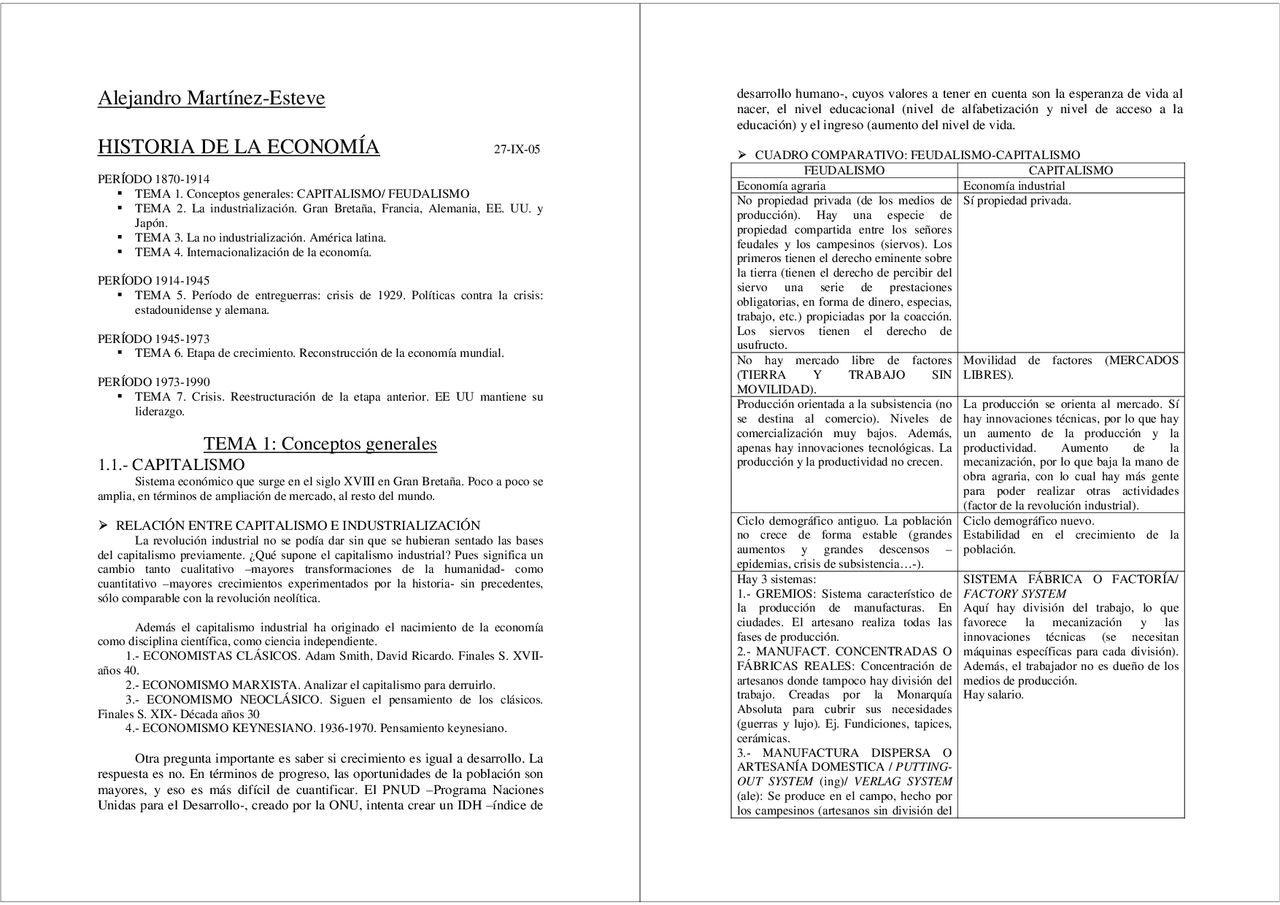 Apuntes Historia Económica Docsity