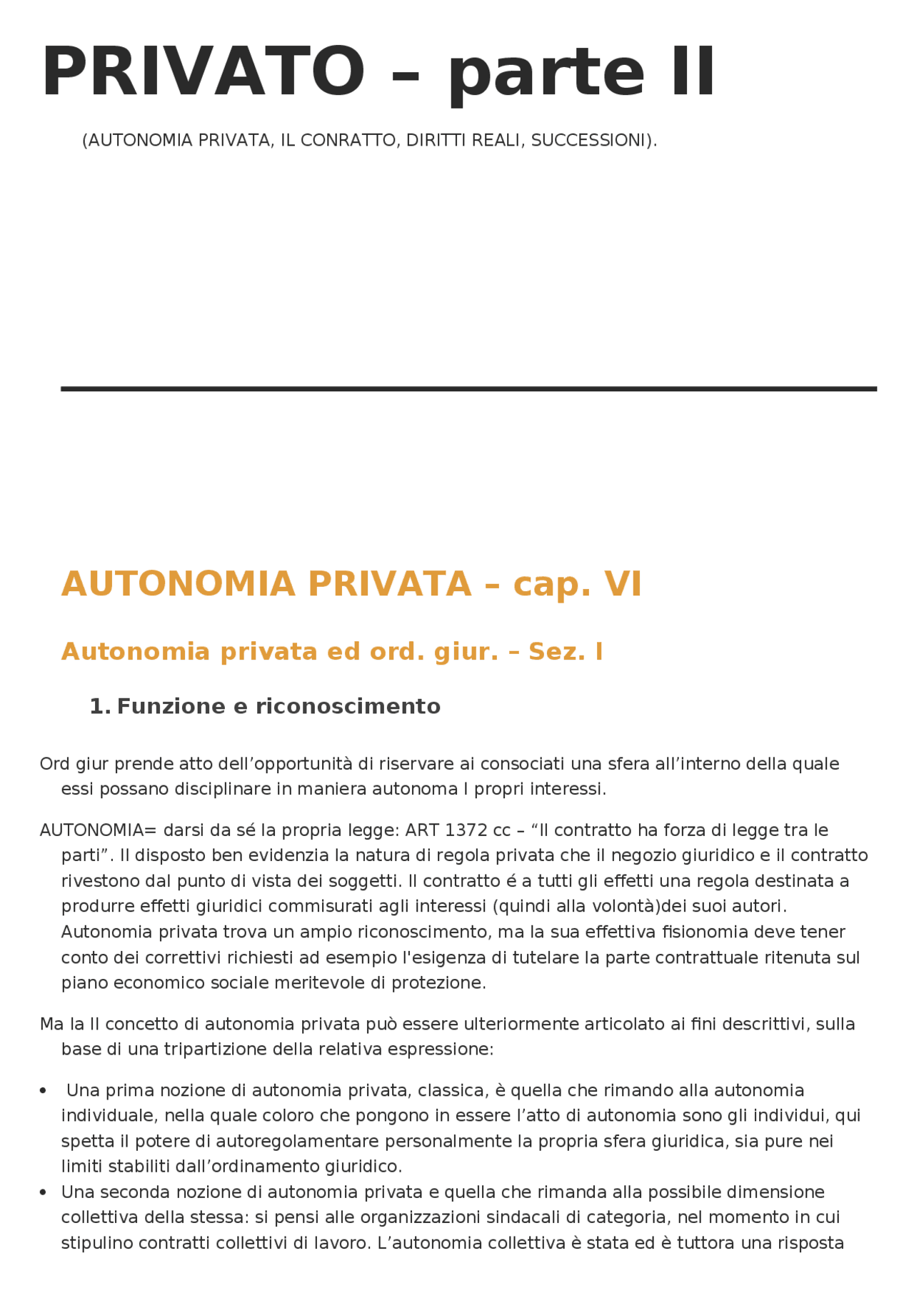 Riassunto Seconda Parte Diritto Privato Scognamiglio Docsity