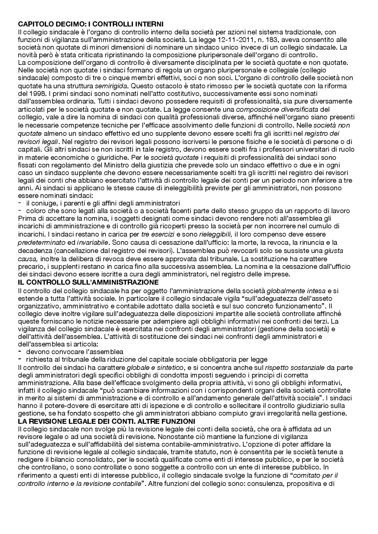 Controlli Interni Campobasso Docsity