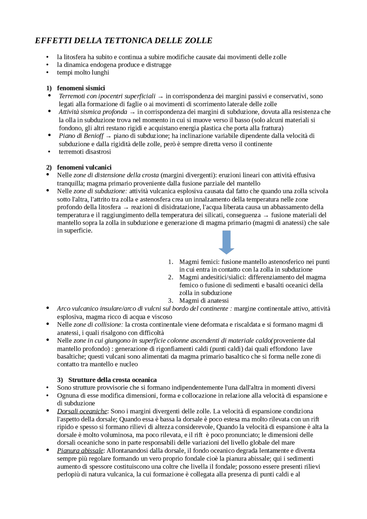 Tettonica Delle Zolle Sintesi Docsity