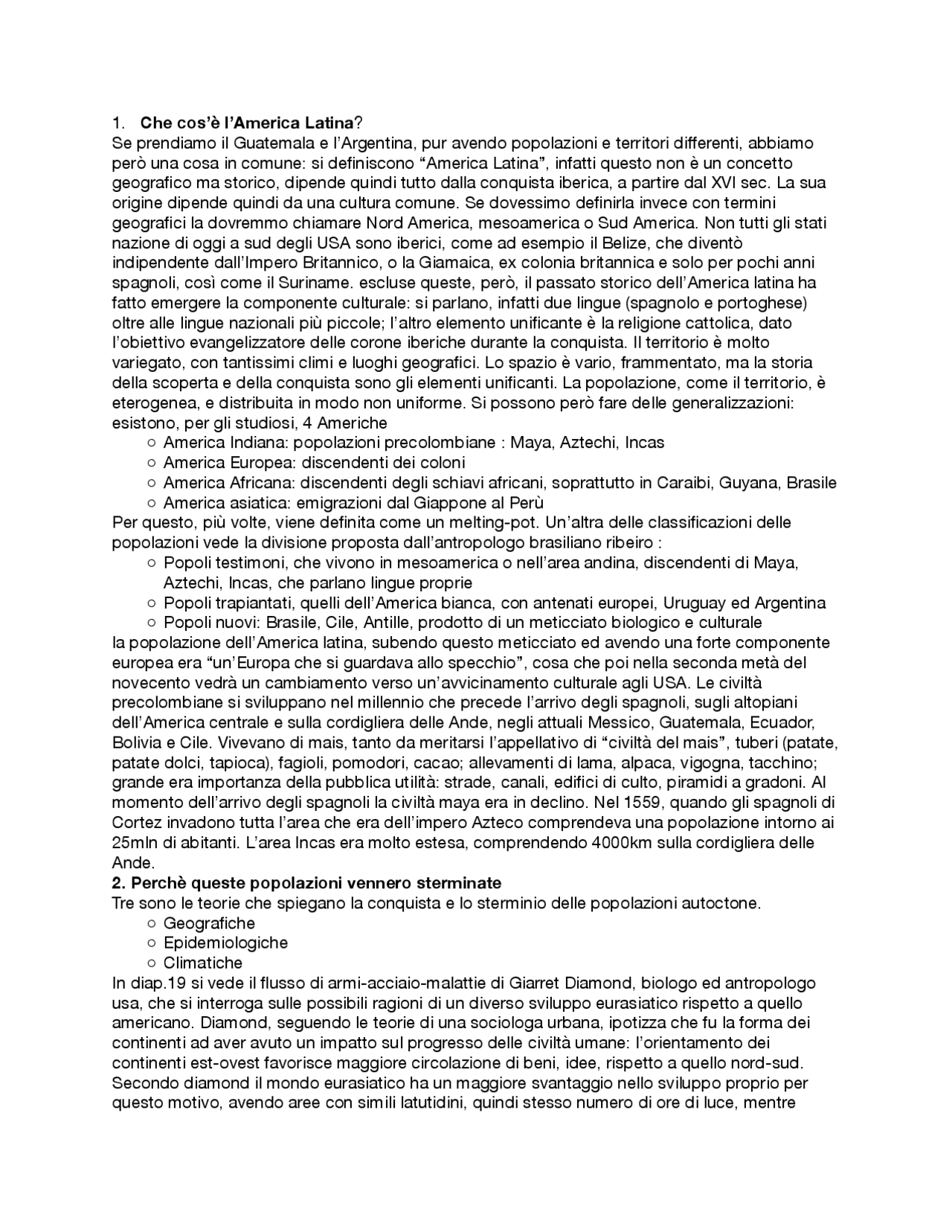Lezione 3 Storia Delle Americhe Docsity