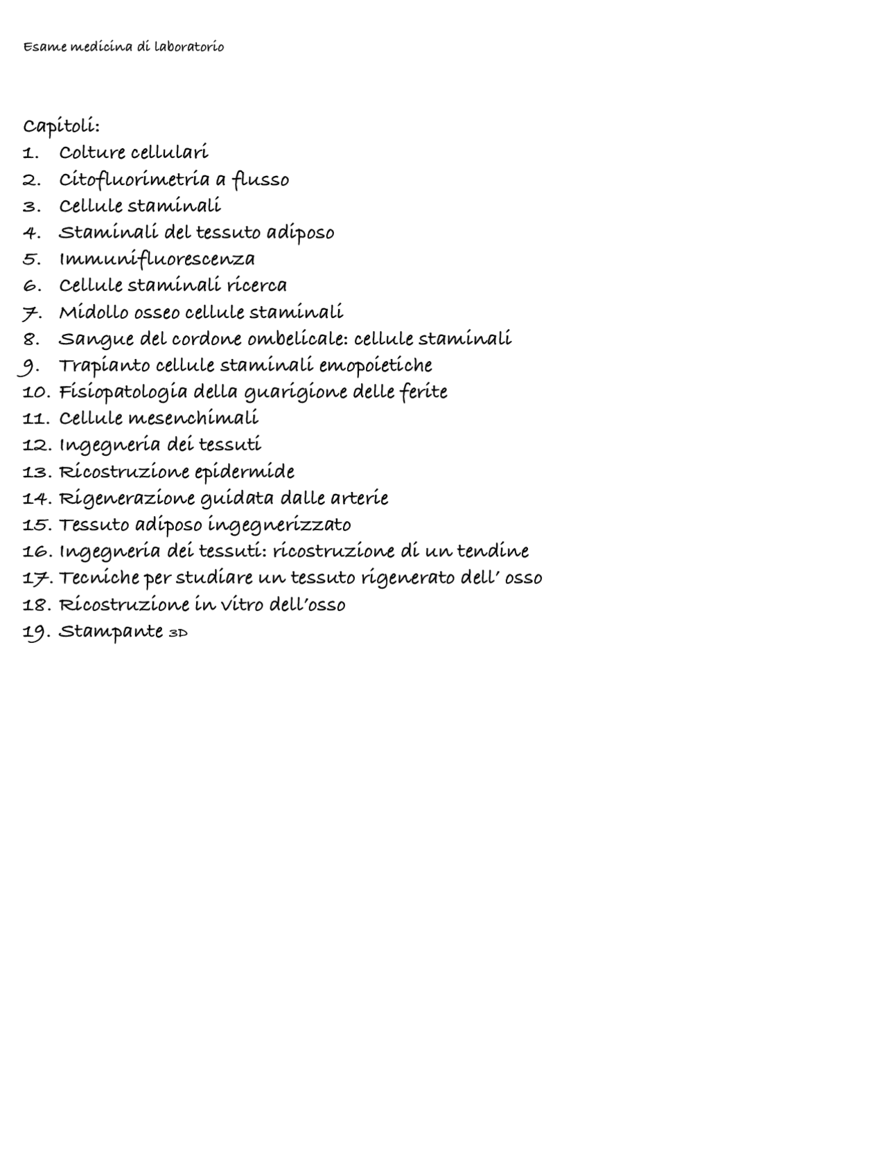 Prima Parte Di Medicina Di Laboratorio Docsity