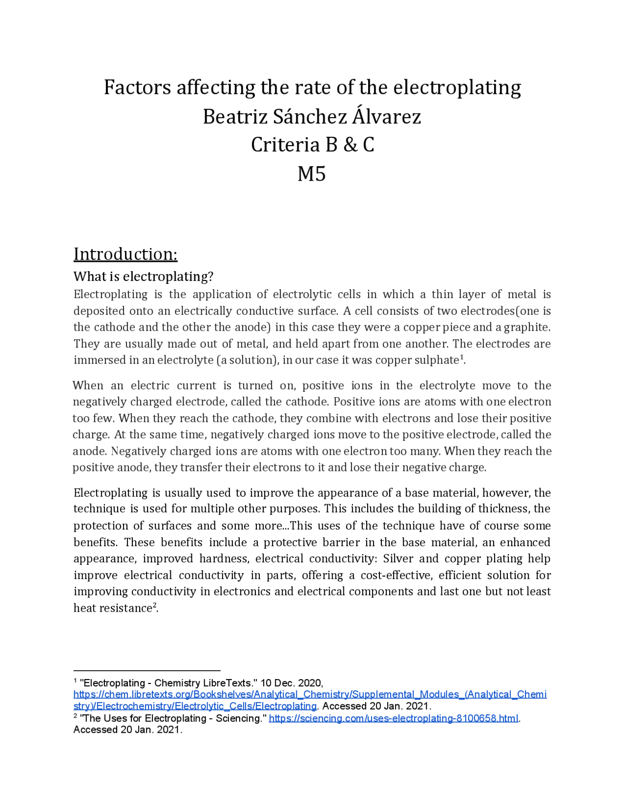 Electroplating lab report - Docsity