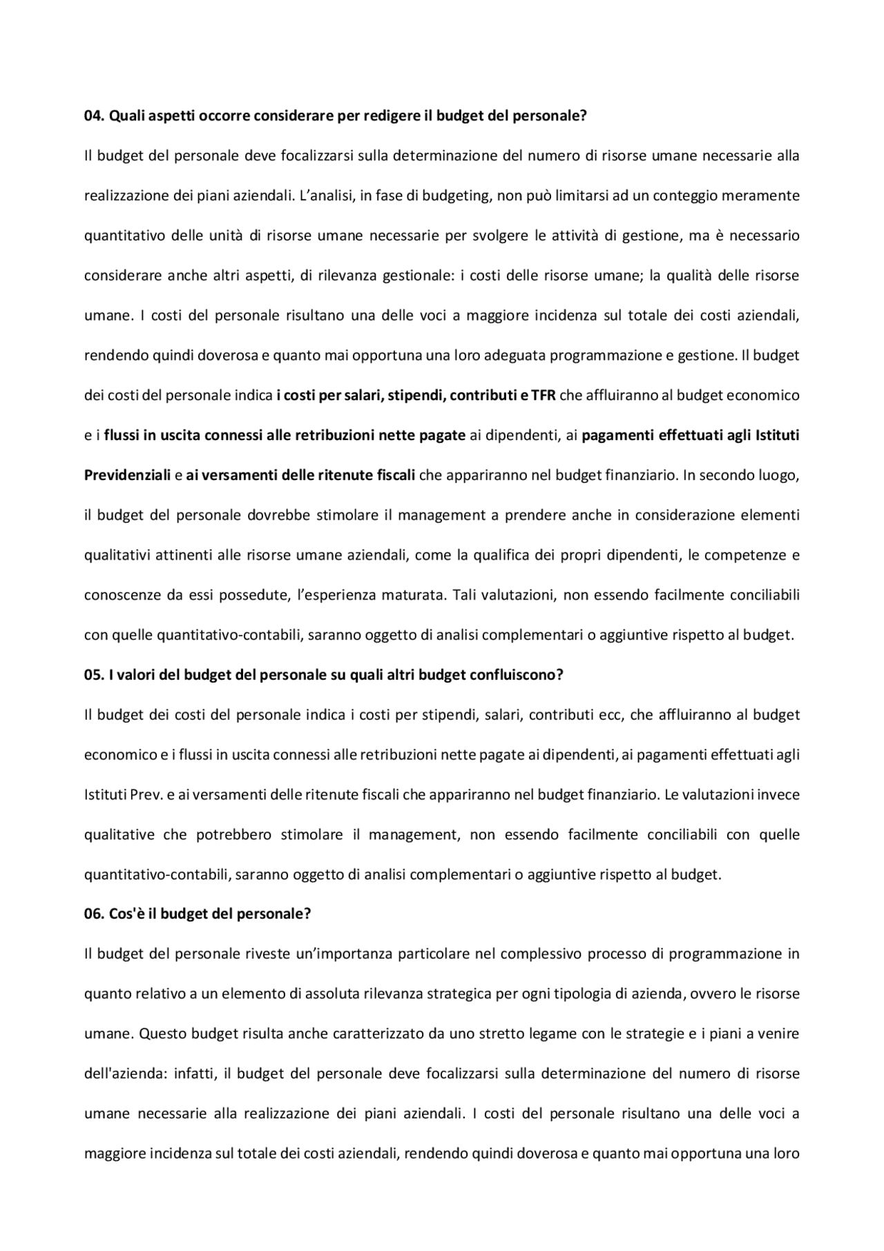 Domande Aperte Programmazione e controllo Parte 4 - Docsity