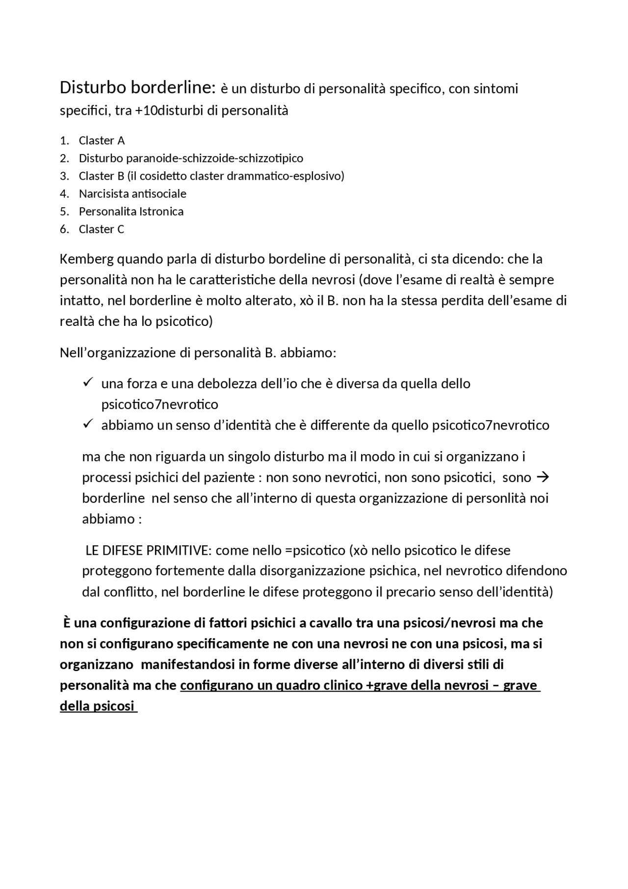 Appunti Disturbo Borderline Di Personalità Docsity