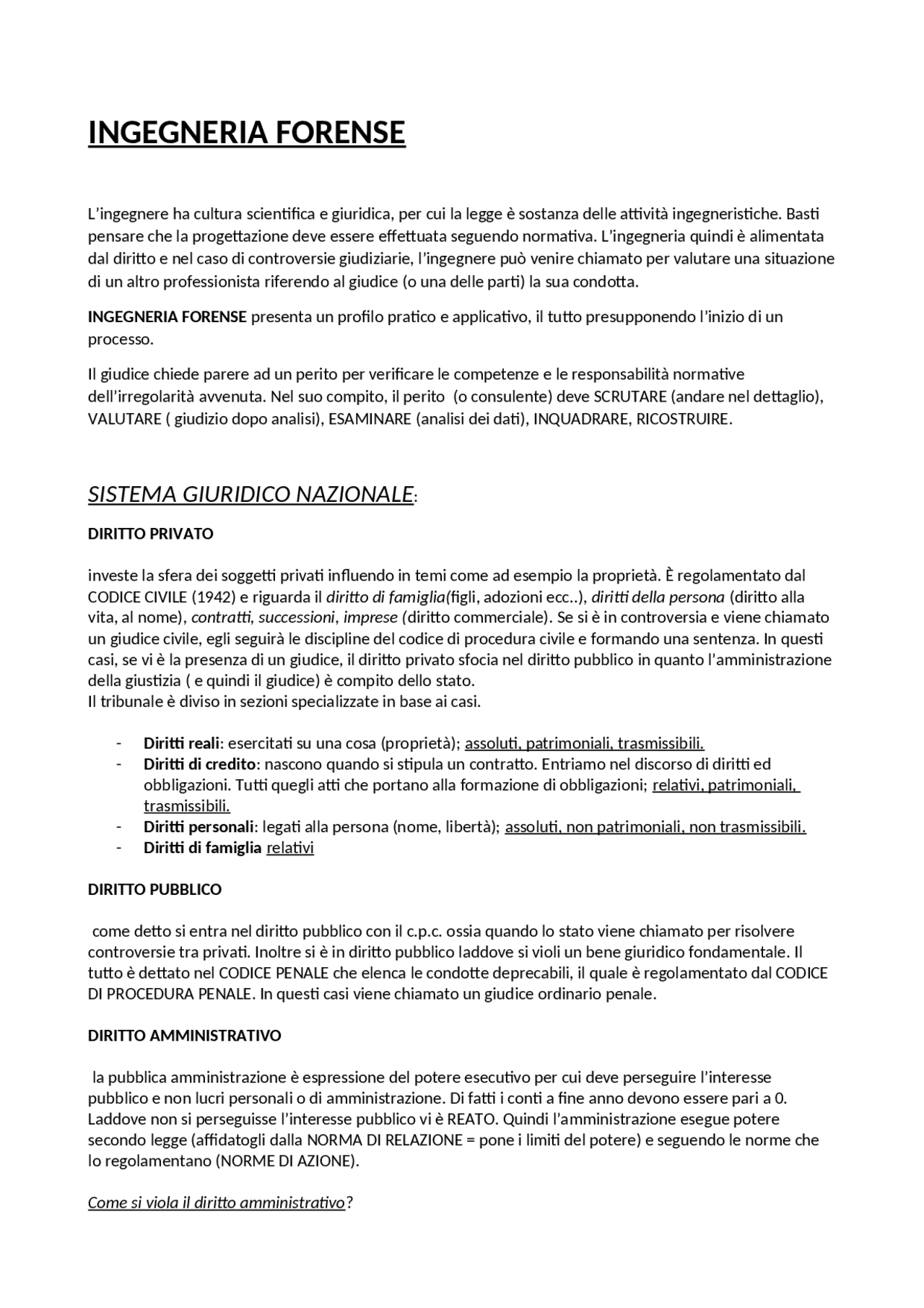 Appunti Ingegneria Forense Docsity