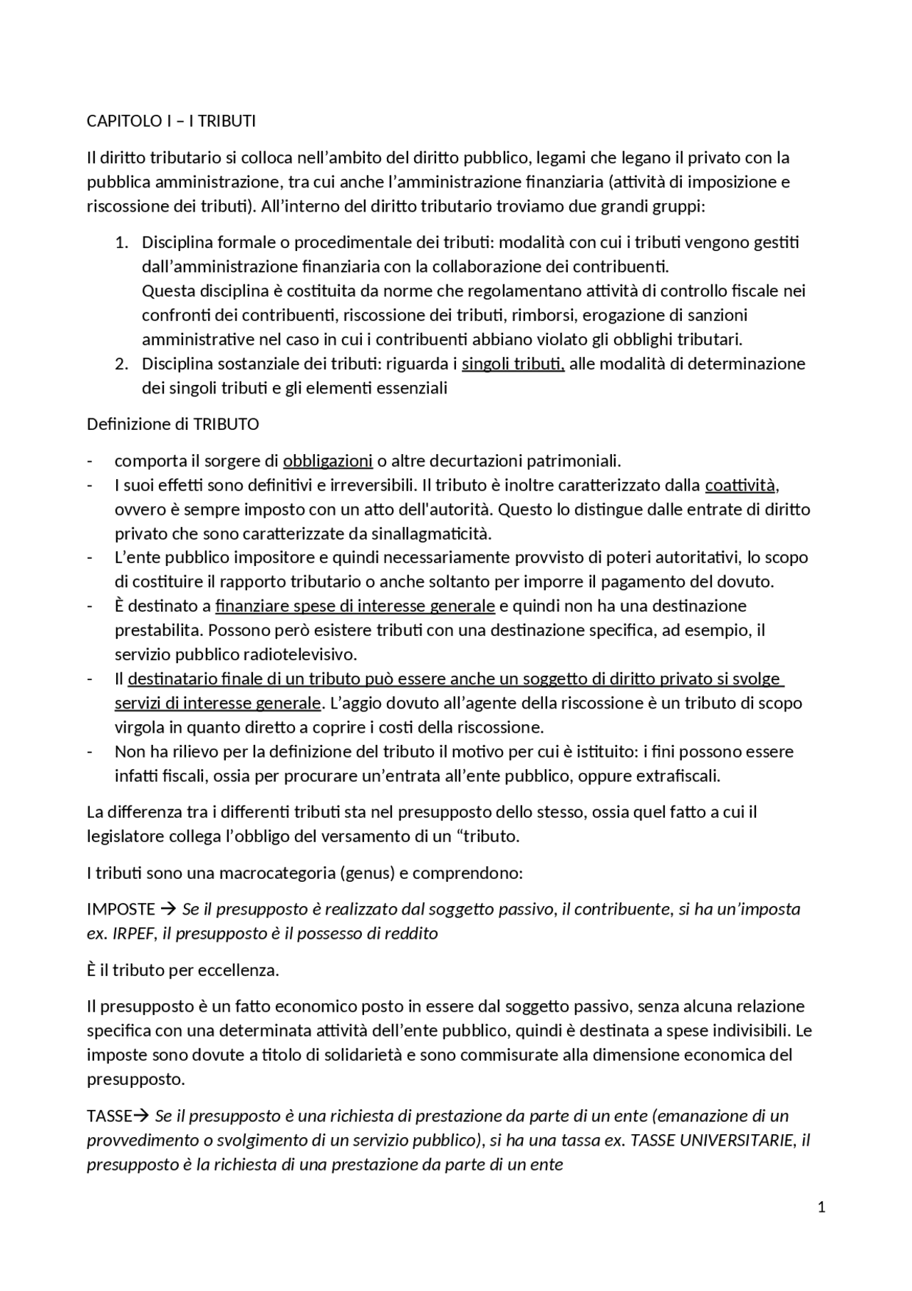 Diritto Tributario Parte Generale Speciale Docsity