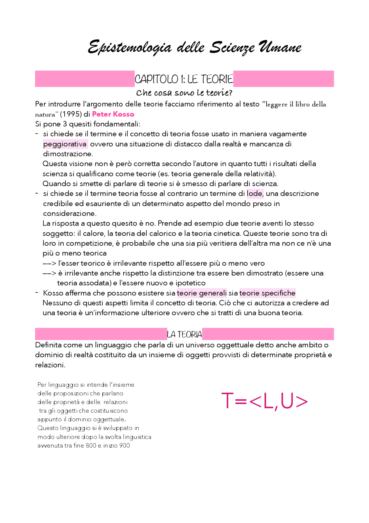 Epistemologia Delle Scienze Umane Docsity