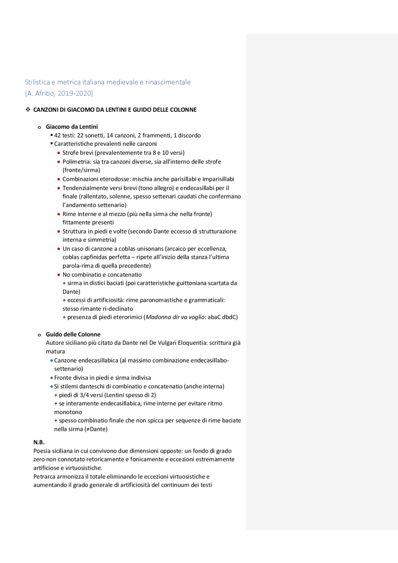 Stilistica e metrica italiana medievale e rinascimentale (Afribo, 2019 ...