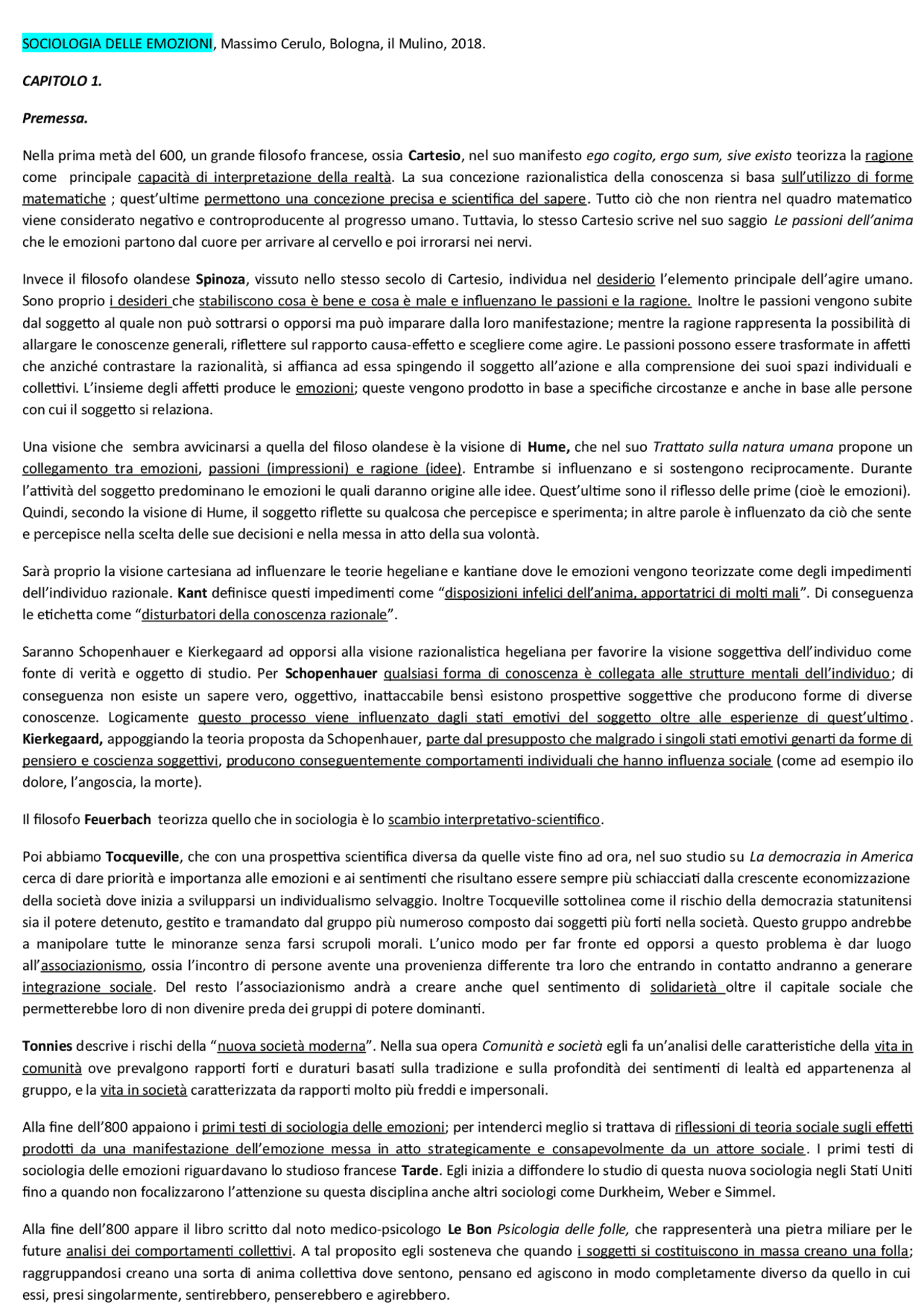 Sociologia Delle Emozioni Unifi 2021 Docsity