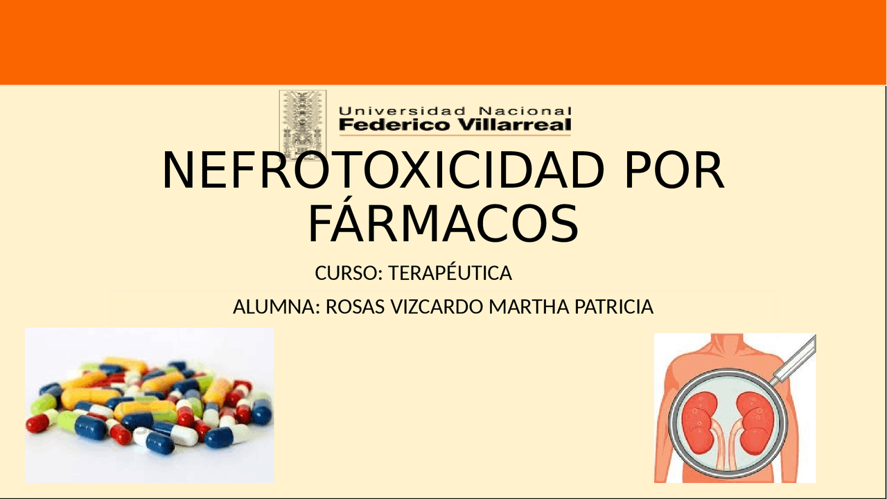 NEFROTOXICIDAD POR FÁRMACOS | Diapositivas de Nefrología | Docsity