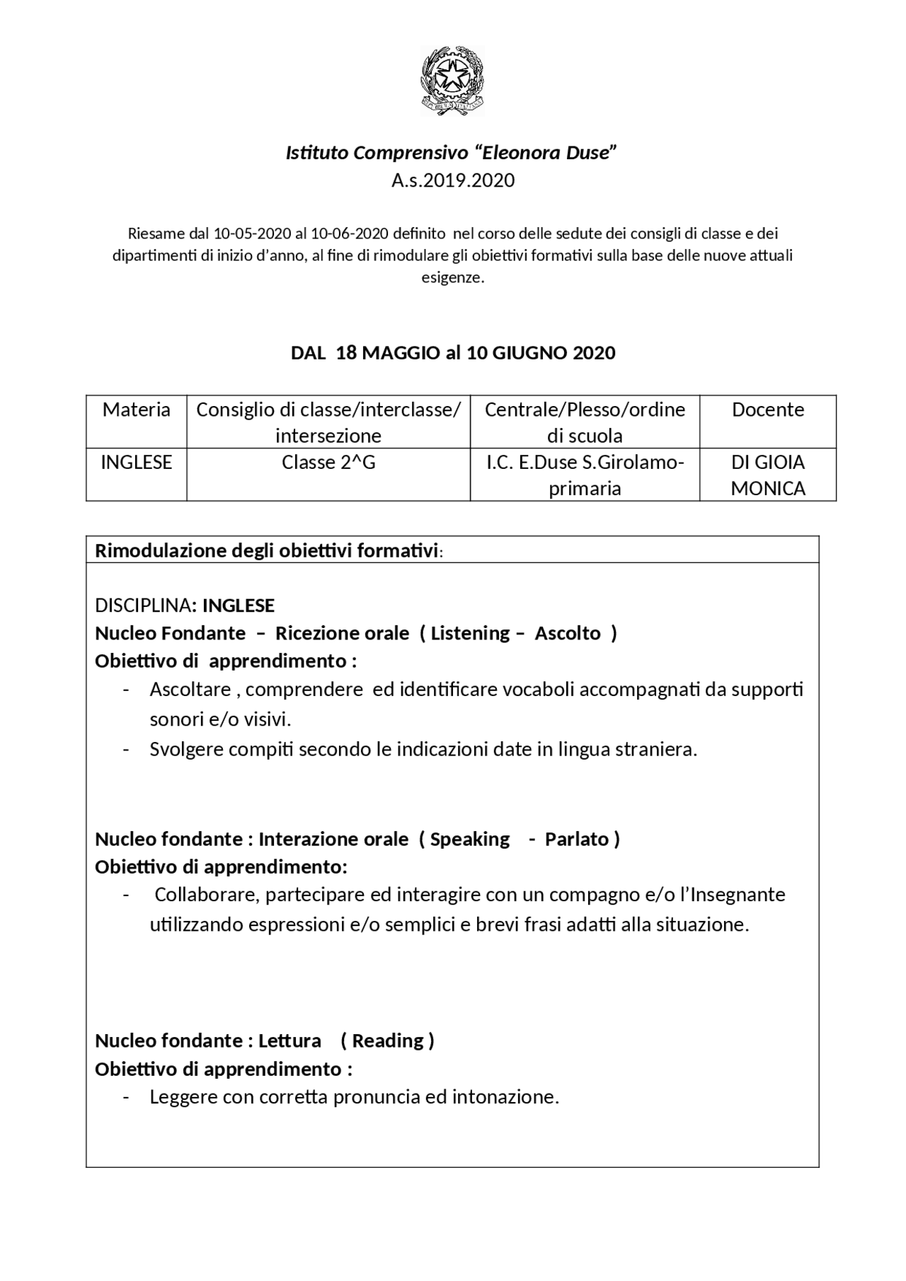 Riesame Didattica A Distanza Inglese Docsity