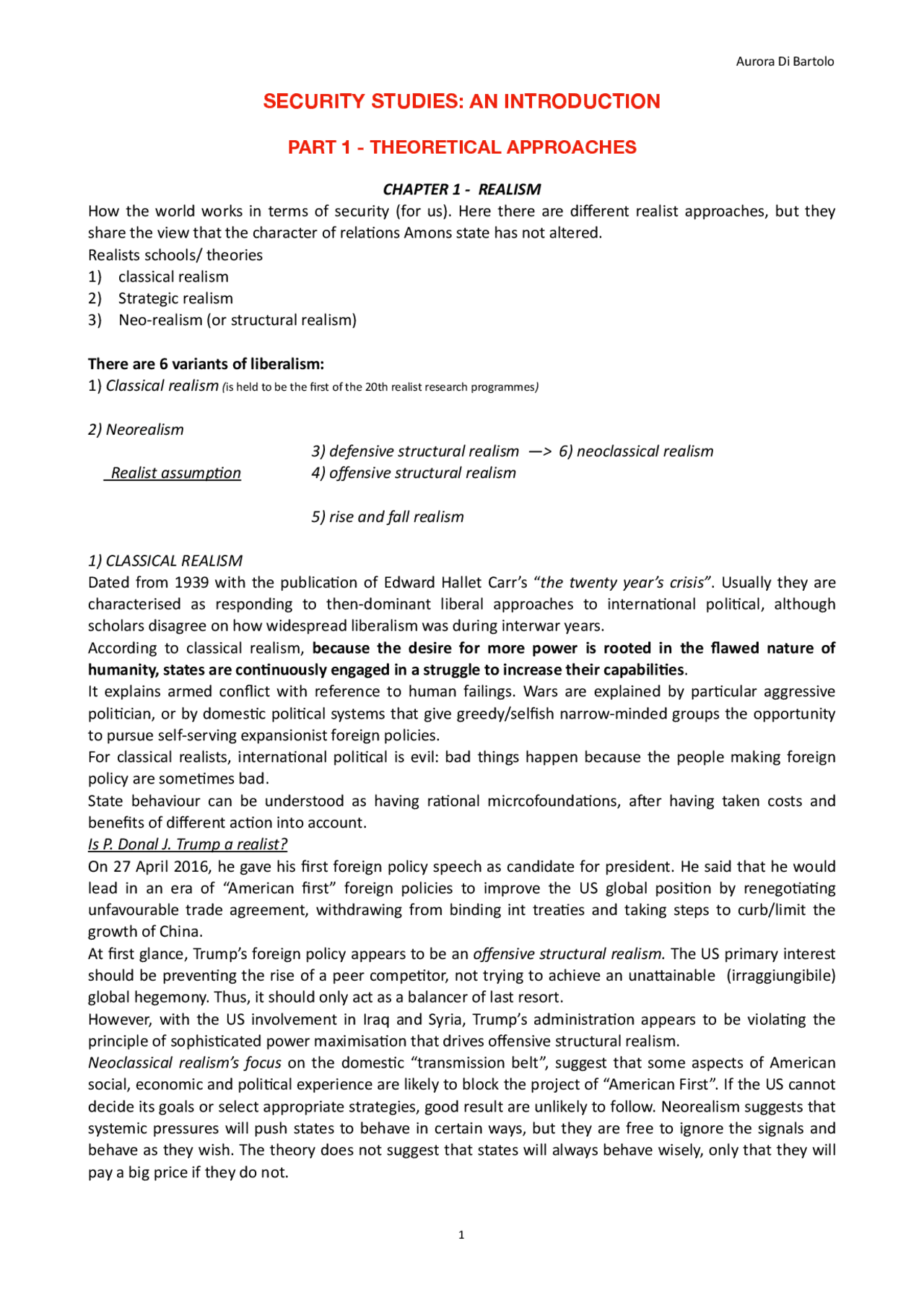 SECURITY STUDIES: AN INTRODUCTION - Docsity