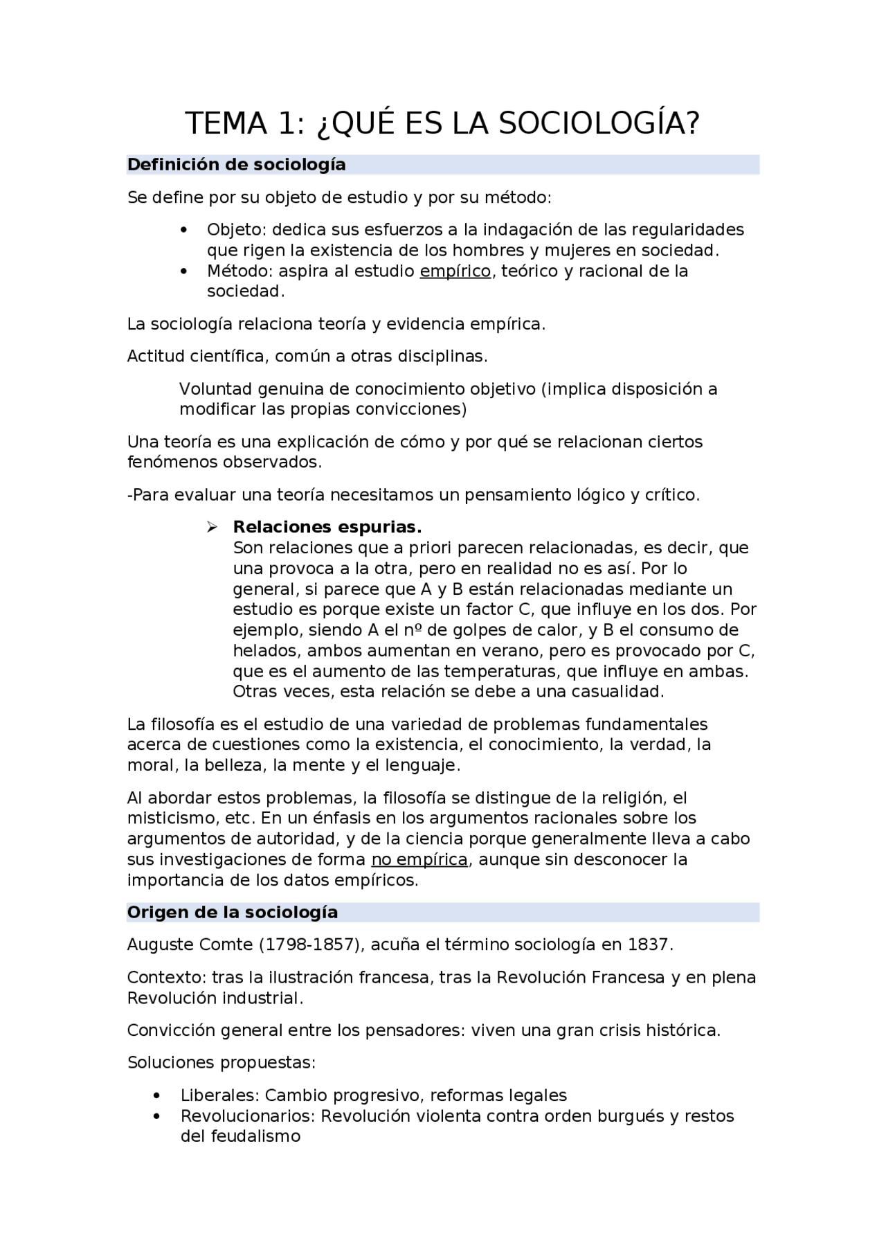 Apuntes Sociología 1º Pedagogía Docsity