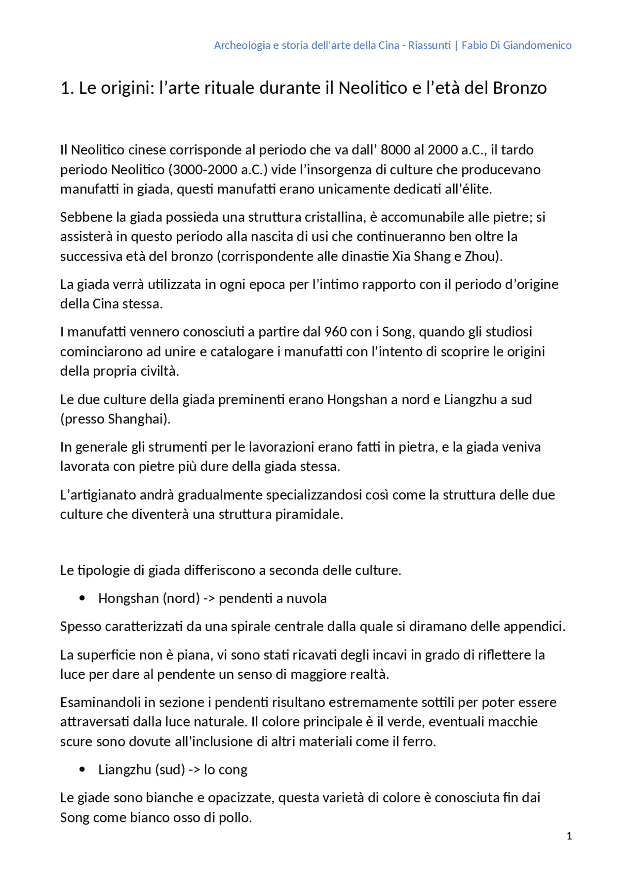 Arte Della Cina Di Salviatibasso Riassunti Docsity