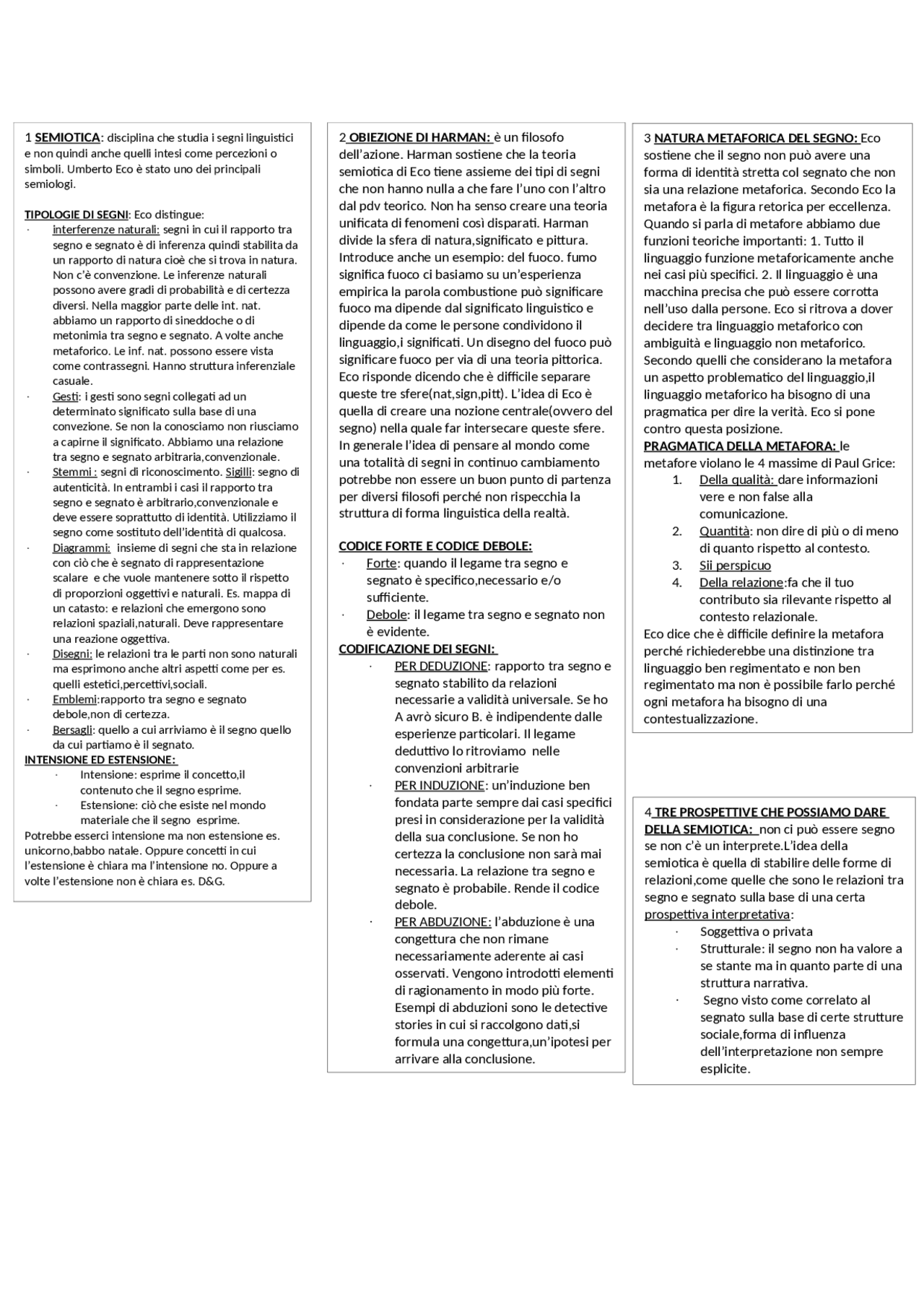 Riassunti Per Moduli Di Semiotica Docsity