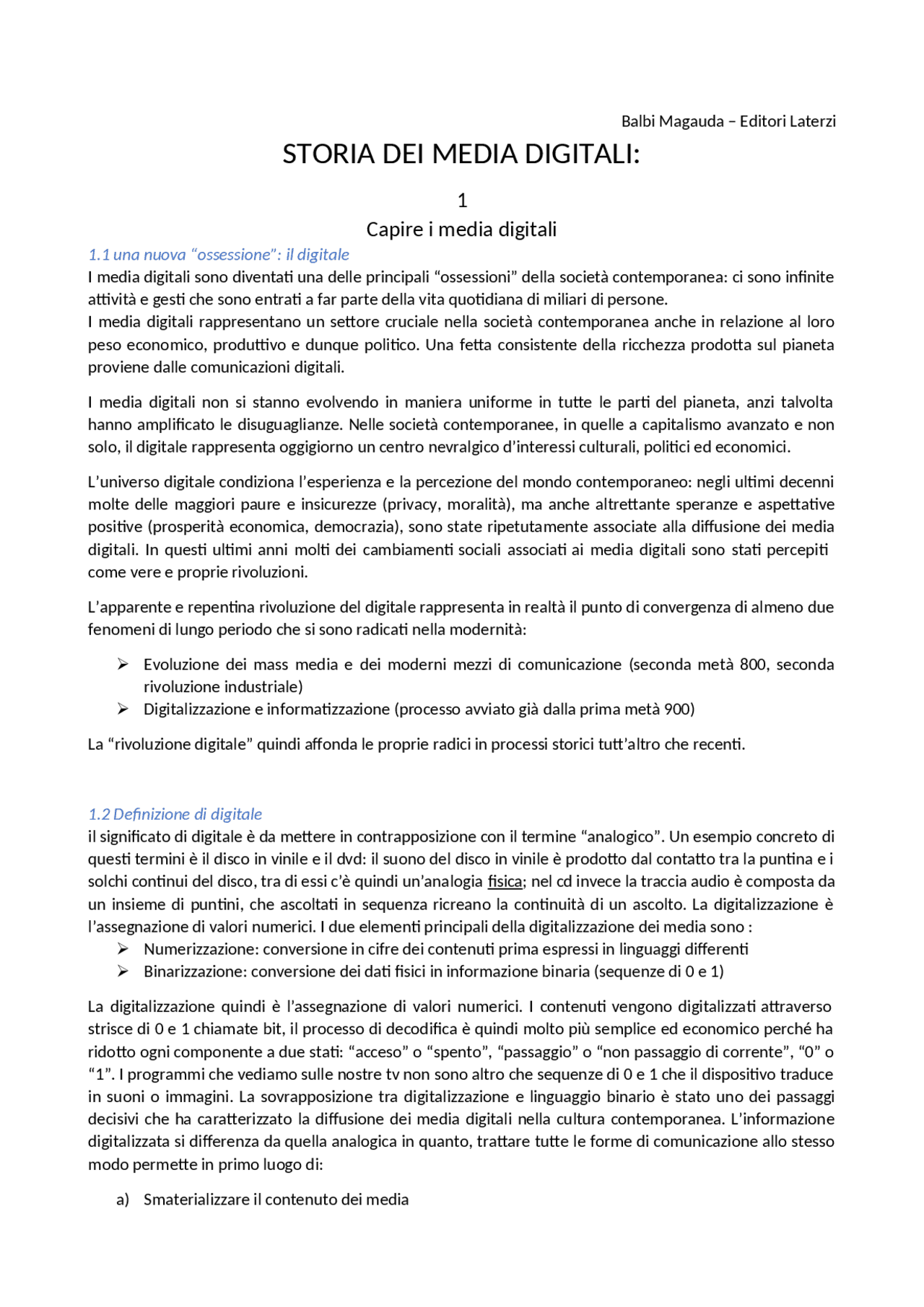 Storia Dei Media Digitali Docsity