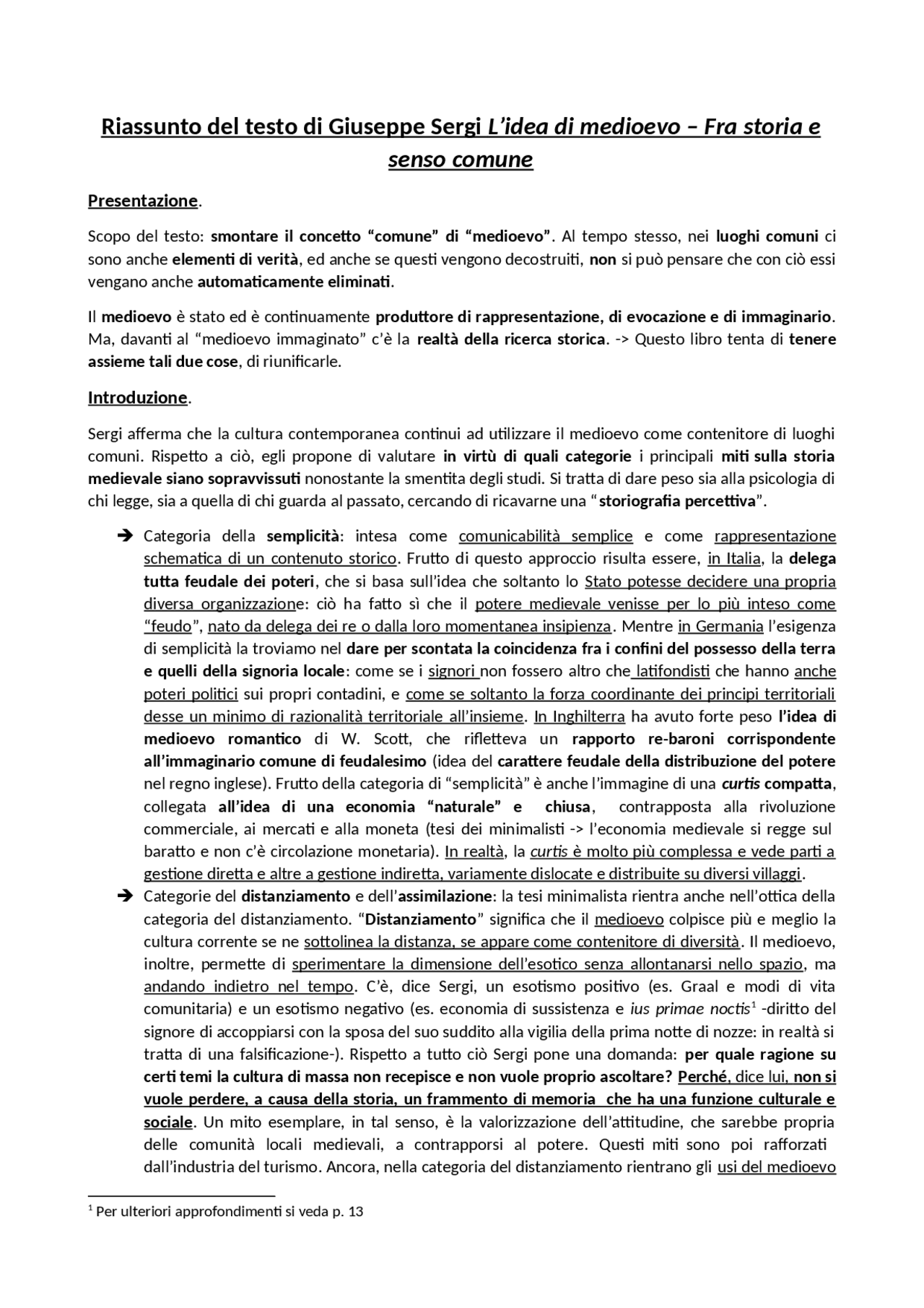 Riassunto Lidea Di Medioevo Di Giuseppe Sergi Docsity